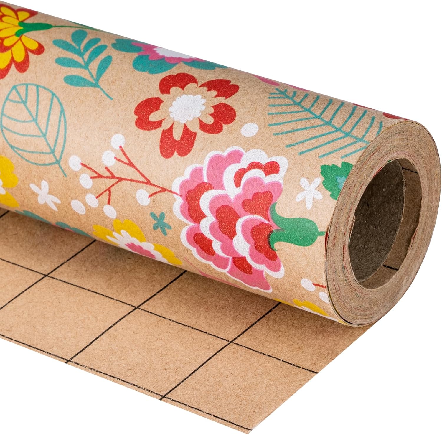Amazon.com: RUSPEPA Kraft Wrapping Paper Roll - Mini Roll - Carnation ...