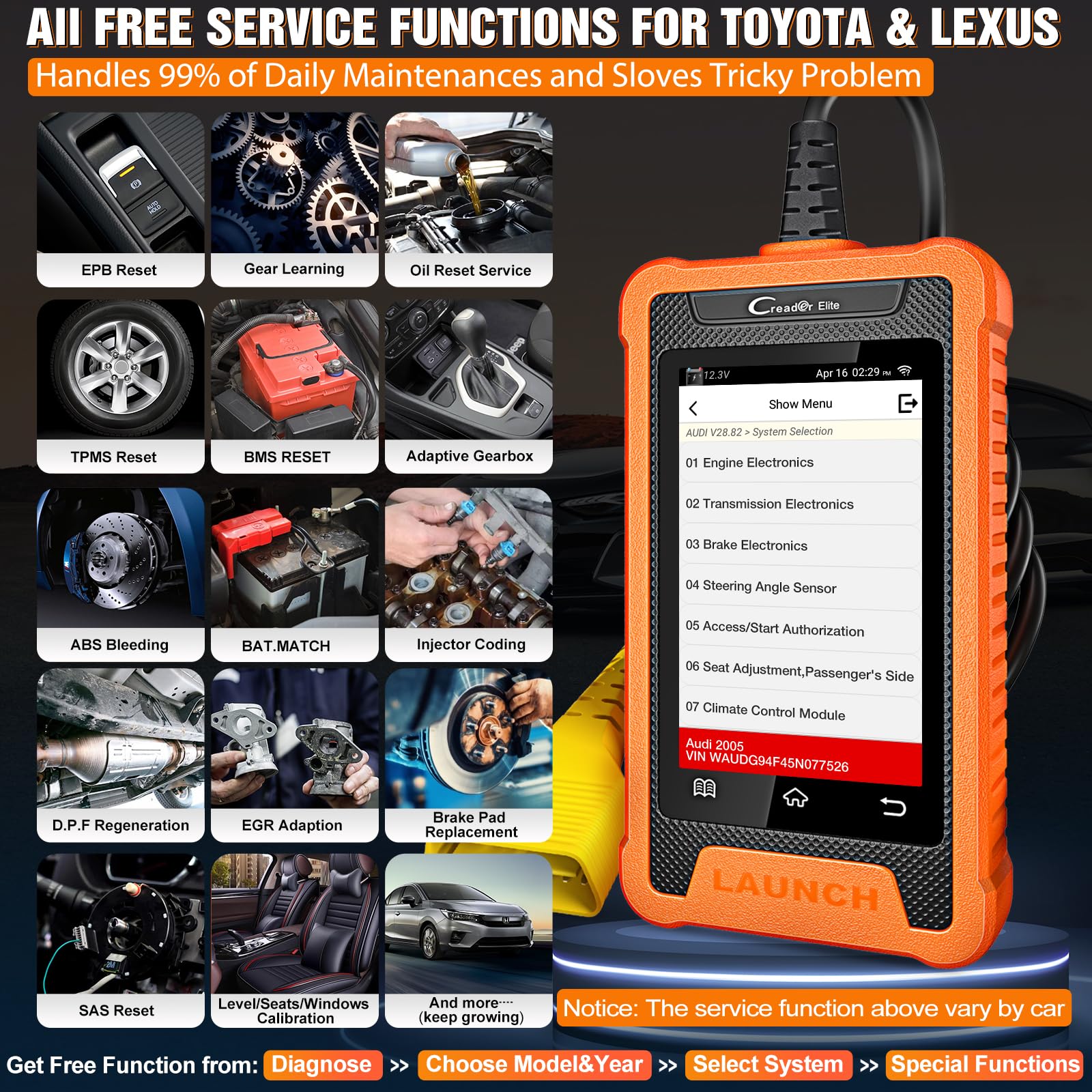 Snapklik.com : X431 Elite Bi-Directional OBD2 Scanner For Toyota Lexus ...