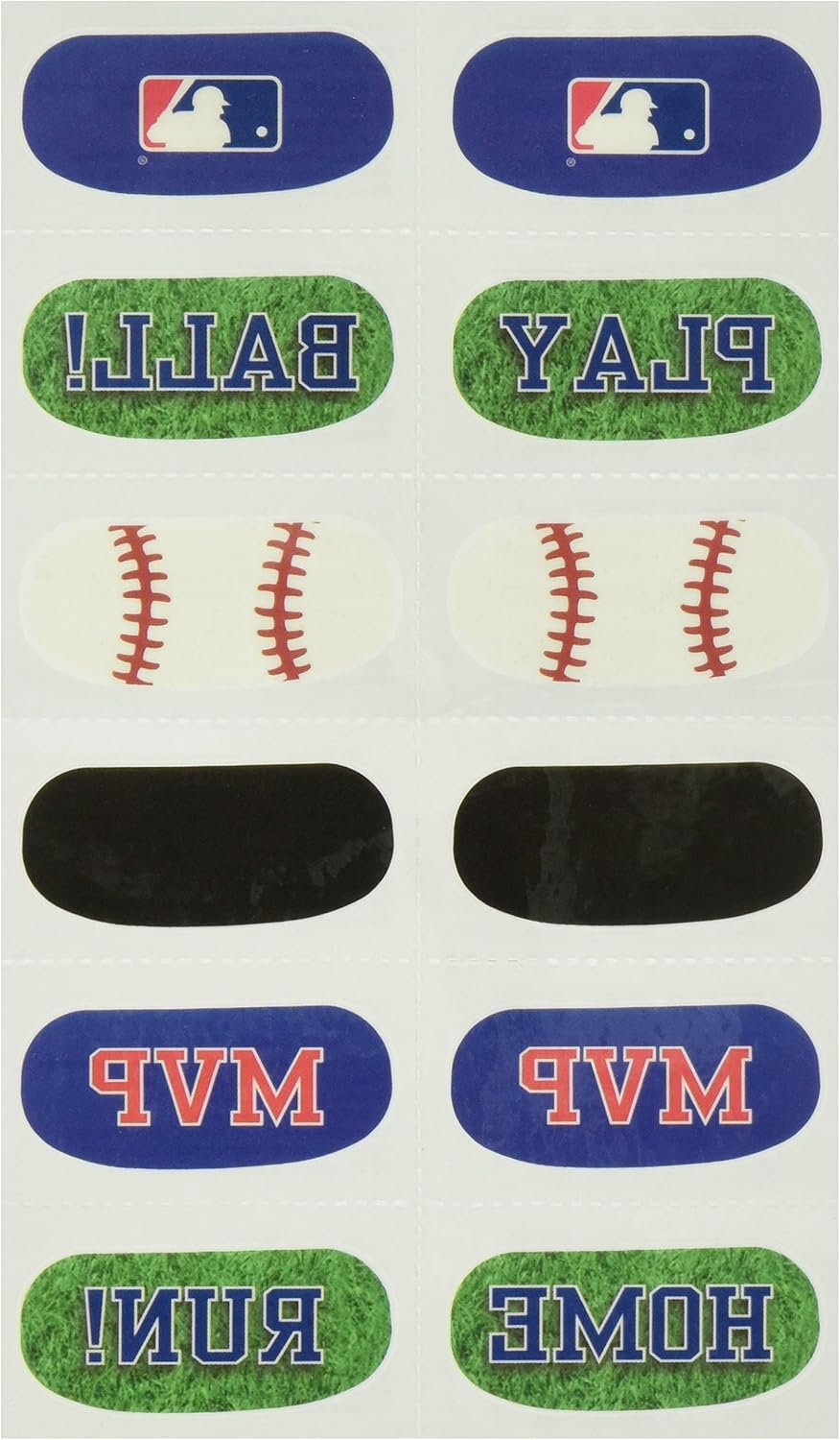 Amazon.com: Amscan Easy-to-Apply Team Spirit MLB Face Tattoos - 0.5" x ...
