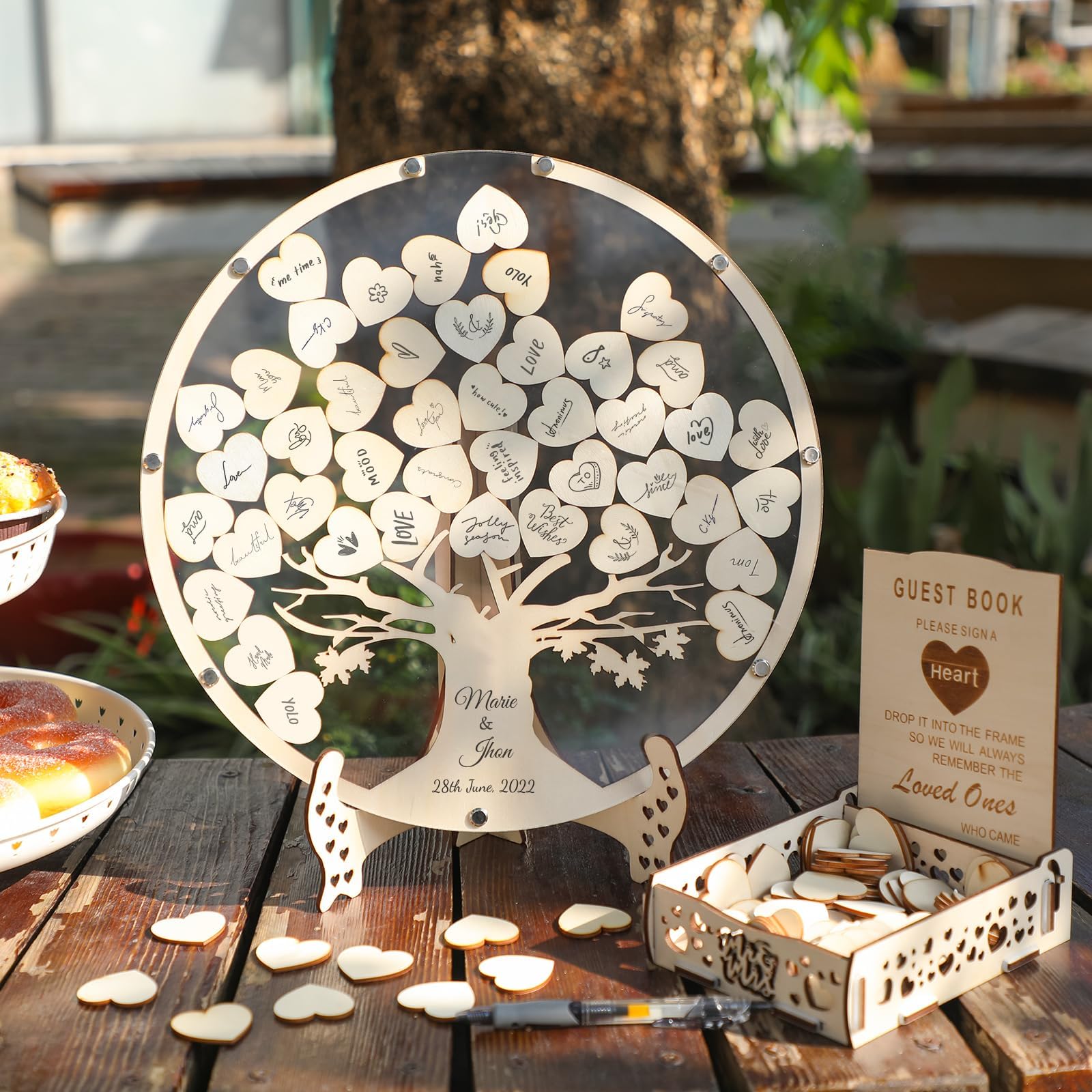 Amazon.com: JeathFea Personalized Wedding Guest Book Alternative ...