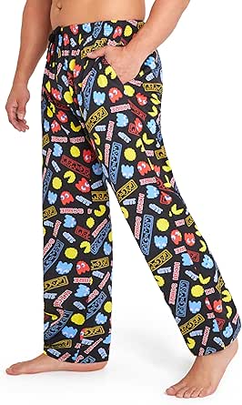 Pac-Man Mens Pajama Pants, Comfy Cotton Lounge Pants with Pockets ...