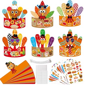 Kit de manualidades de pavo de Acción de Gracias, 12 diademas de otoño ...