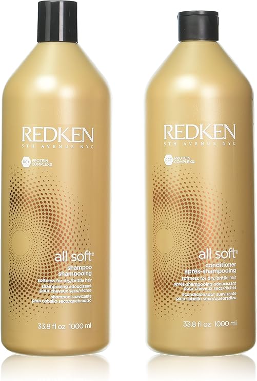Redken All Soft Shampoo and Conditioner Set 33.8oz 1 Liter : Redken ...