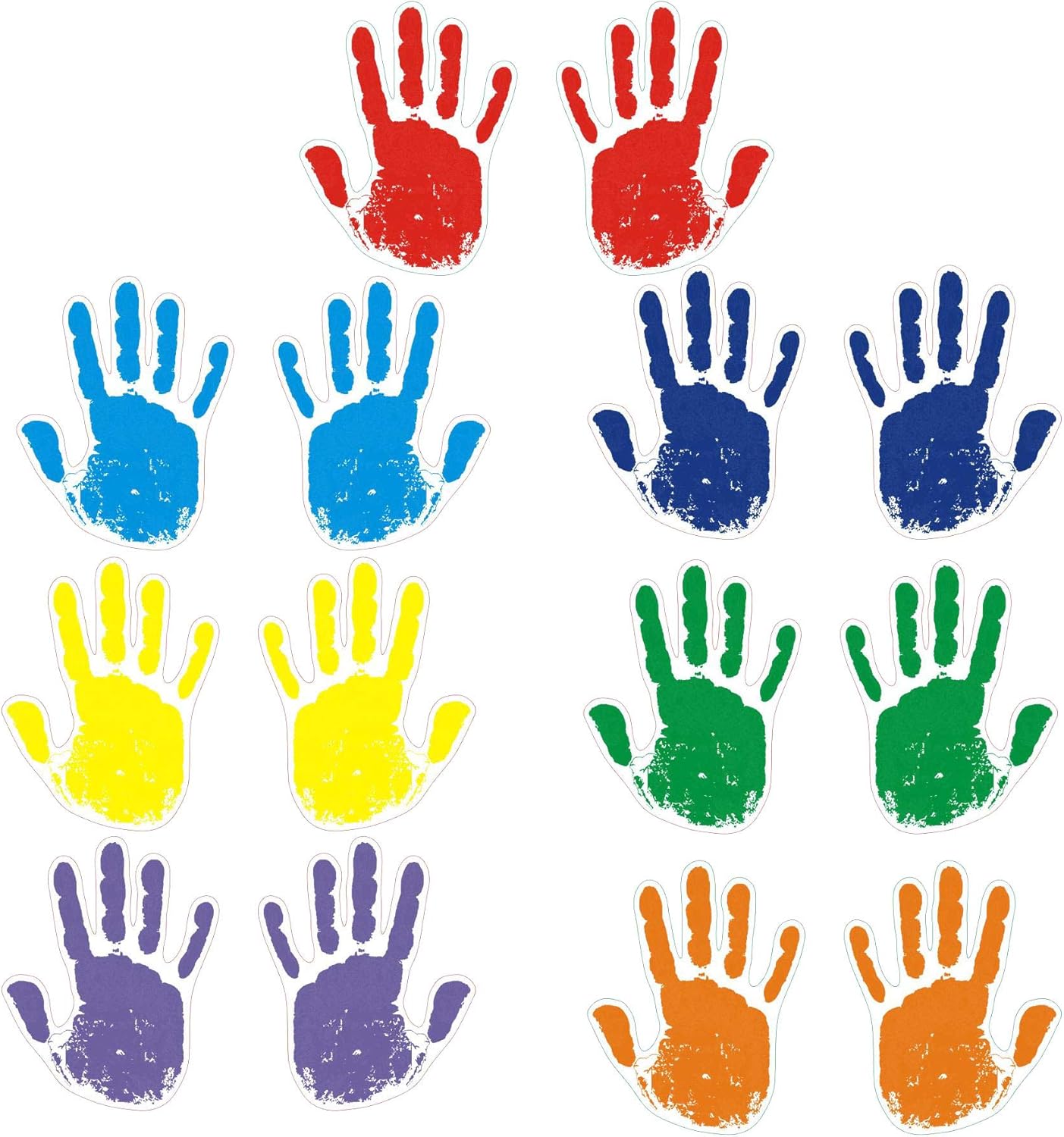 FixtureDisplays® 42 Handprint Sticker Self Adhesive Laminated Paper ...