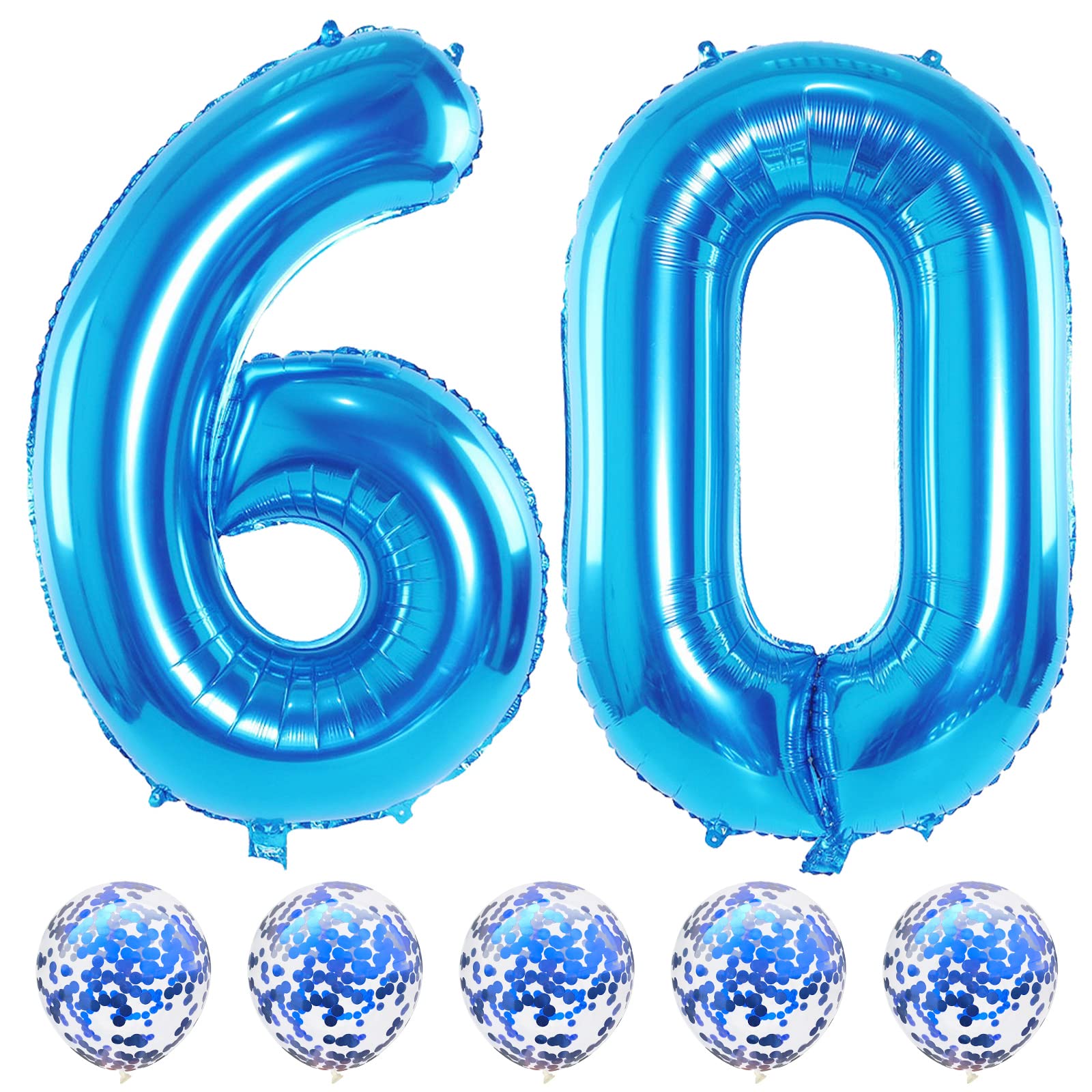 Amazon.com: 60th Birthday Balloons for Men, 40 Inch Giant Blue Foil ...