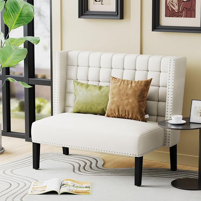 Amazon.com: Andeworld Modern Loveseat Settee Bench Sofa Couch ...