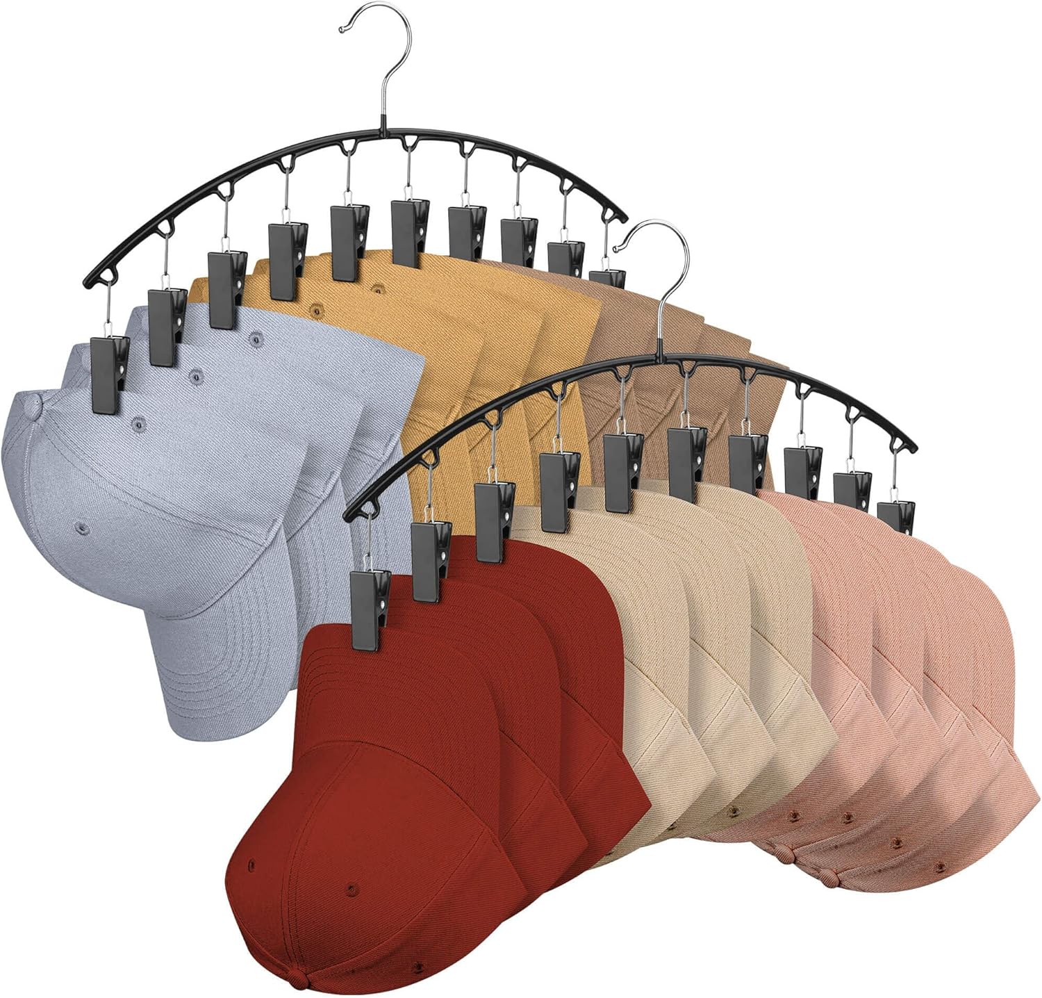 Amazon.com: ZEDODIER Hat Hanger, 2 Pack Hat Organizer for Closet, 20 ...