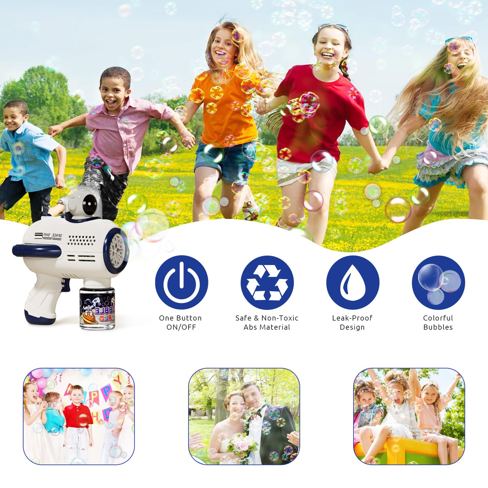Bubble Machine Gun-Outer Space Astronauts Bubble Gun for Kids Bubble ...
