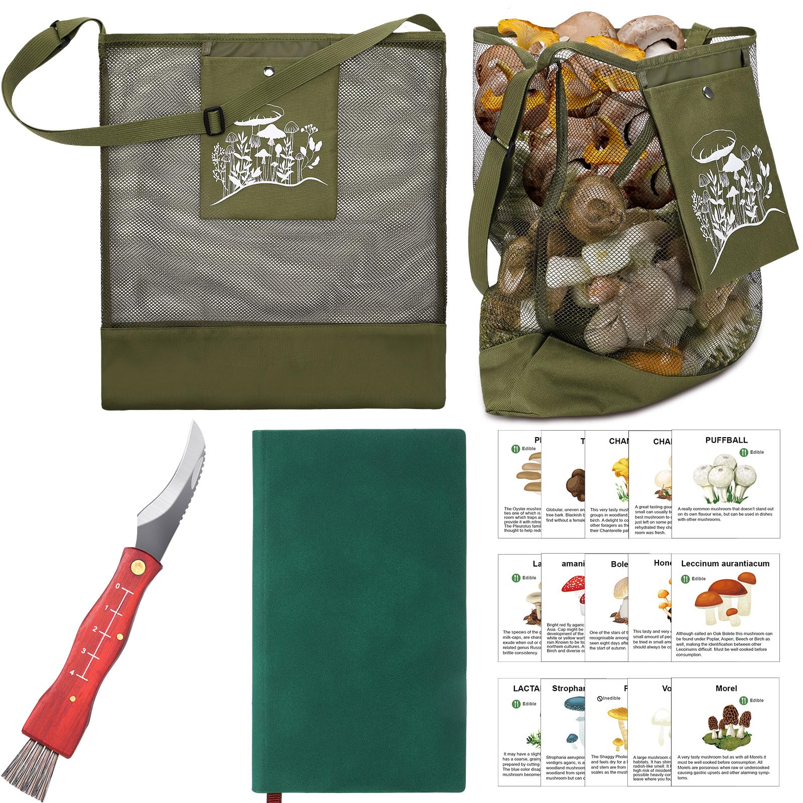 Snapklik.com : Seajan 18 Pcs Mushroom Foraging Kit Includes Hunting Bag ...