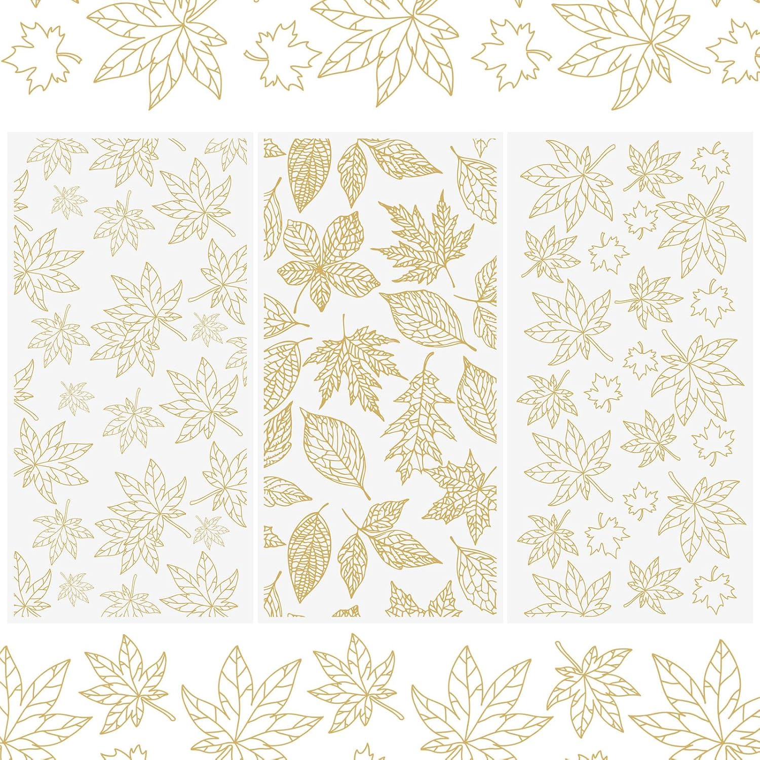 Amazon.com: WANDIC 3 Sheets Rub on Transfer Stickers, Golden Maple Leaf ...