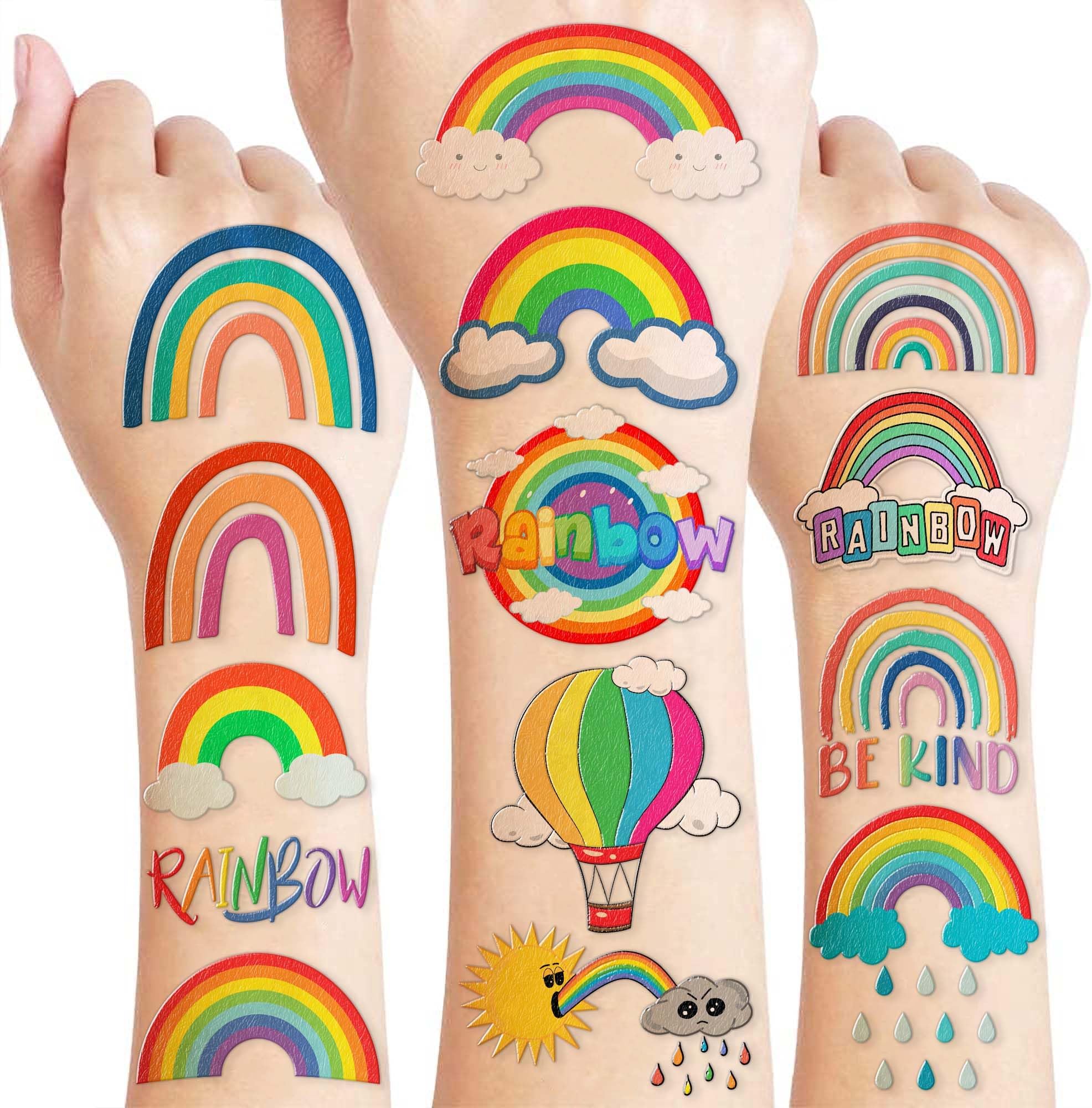 Amazon.com : 20 Sheets Pride Temporary Tattoos Lgbtq Rainbow Flag ...