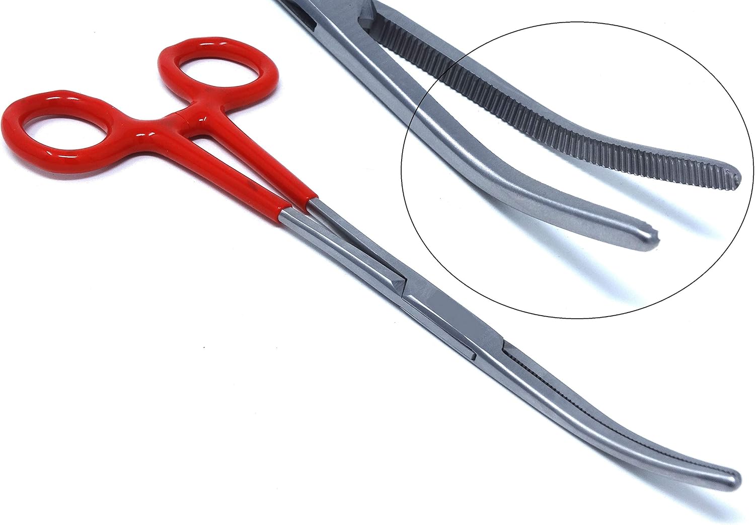 Amazon.com: Premium Quality Red PVC Vinyl Grip Handle Hemostat Forceps ...