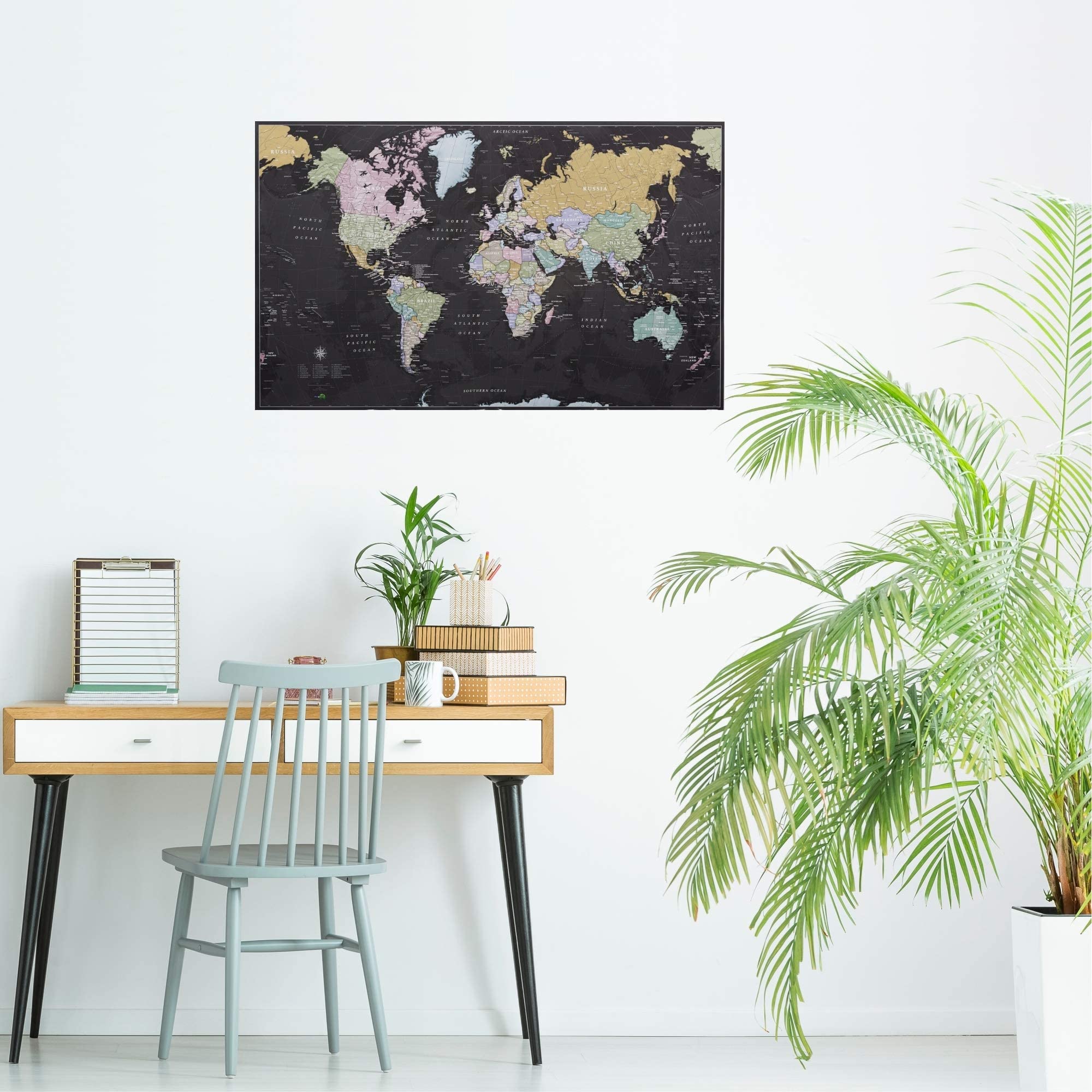 World Map Poster | Large Wall Map of the World 42 x 65cm | World Map ...