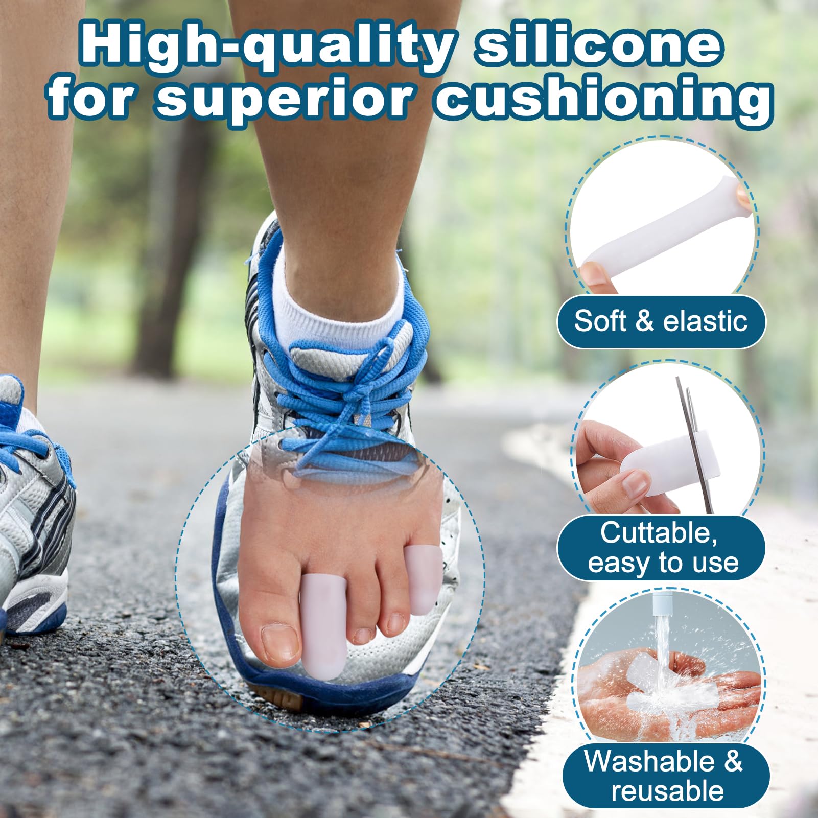 Snapklik.com : 20Pcs Gel Toe Protectors - Durable Silicone Toe Caps ...