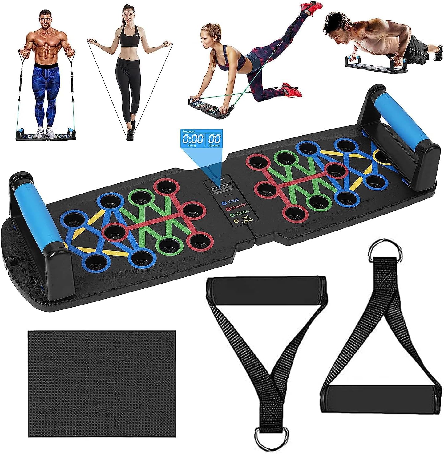 YLMKDE Home Gym Equipment, with Automatic Count Push Up Board, 30 in 1 ...