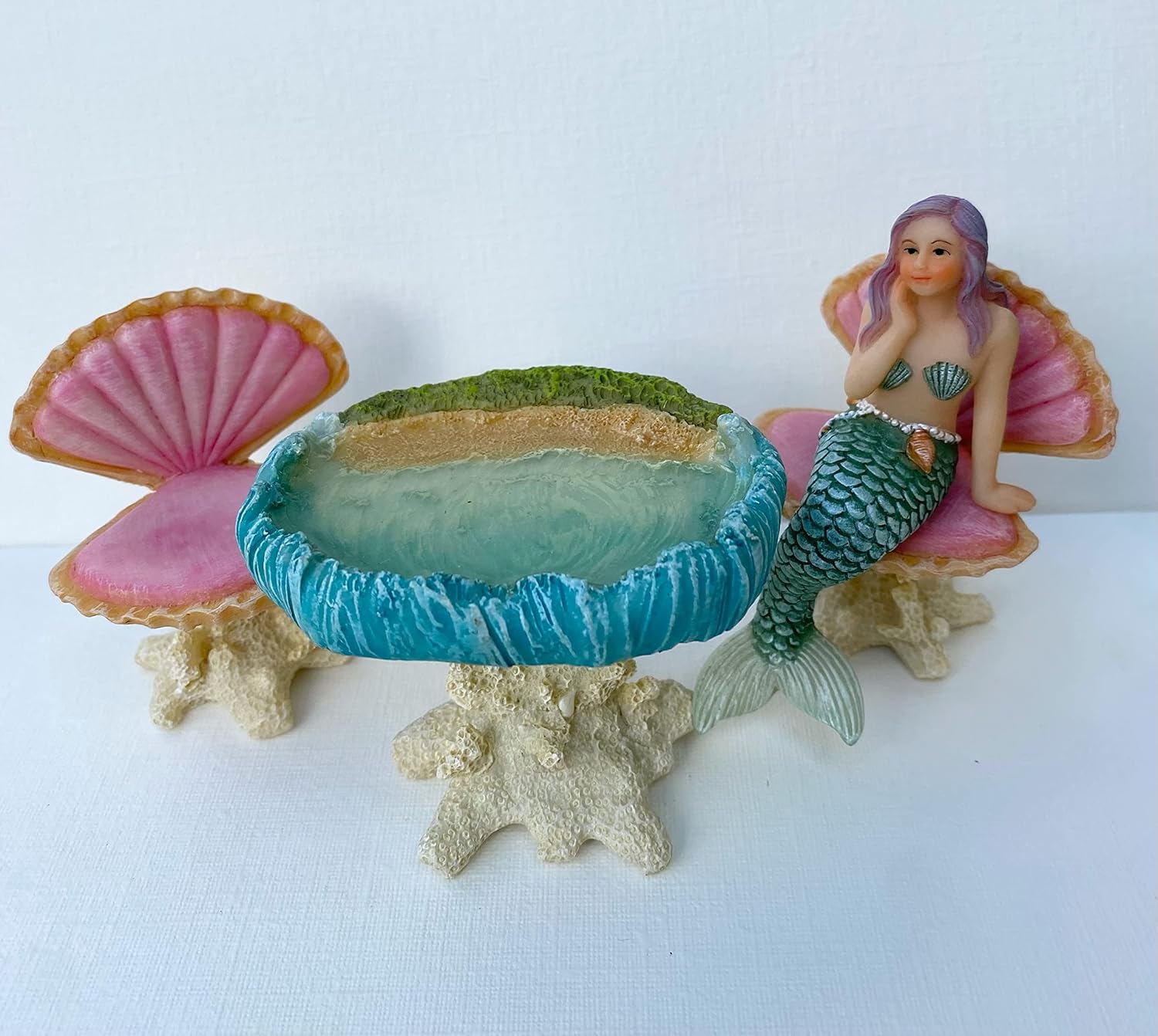 Amazon.com: Mermaid Miniature Table and Chairs Plus Mermaid - Set of 4 ...