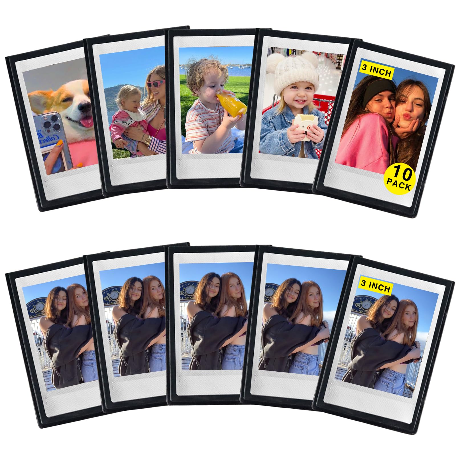 Amazon.com - CAIYOULE Mini 3 inch Magnetic Pocket Picture Frame, 10 ...
