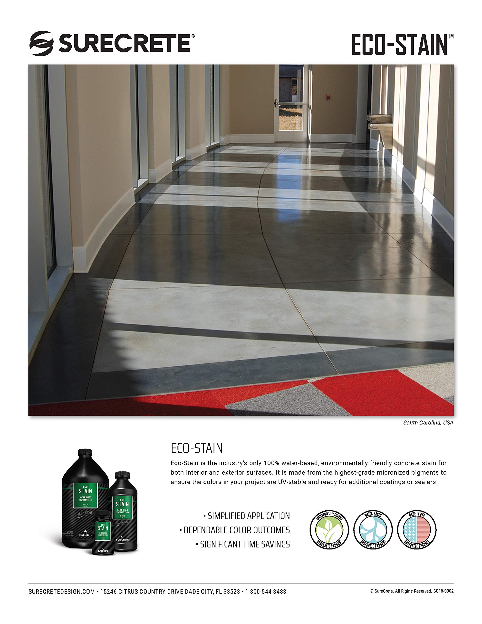 Surecrete EcoStain Water-Based Concrete Stain - 32 Ounce Concentrate ...