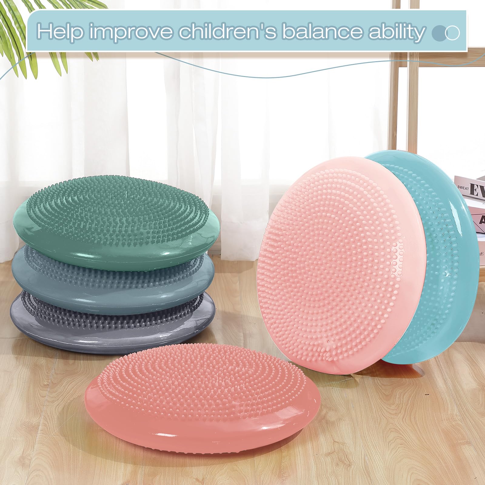 Snapklik.com : Amylove 6 Pcs Inflated Wobble Cushion Pump Wiggle Seat ...