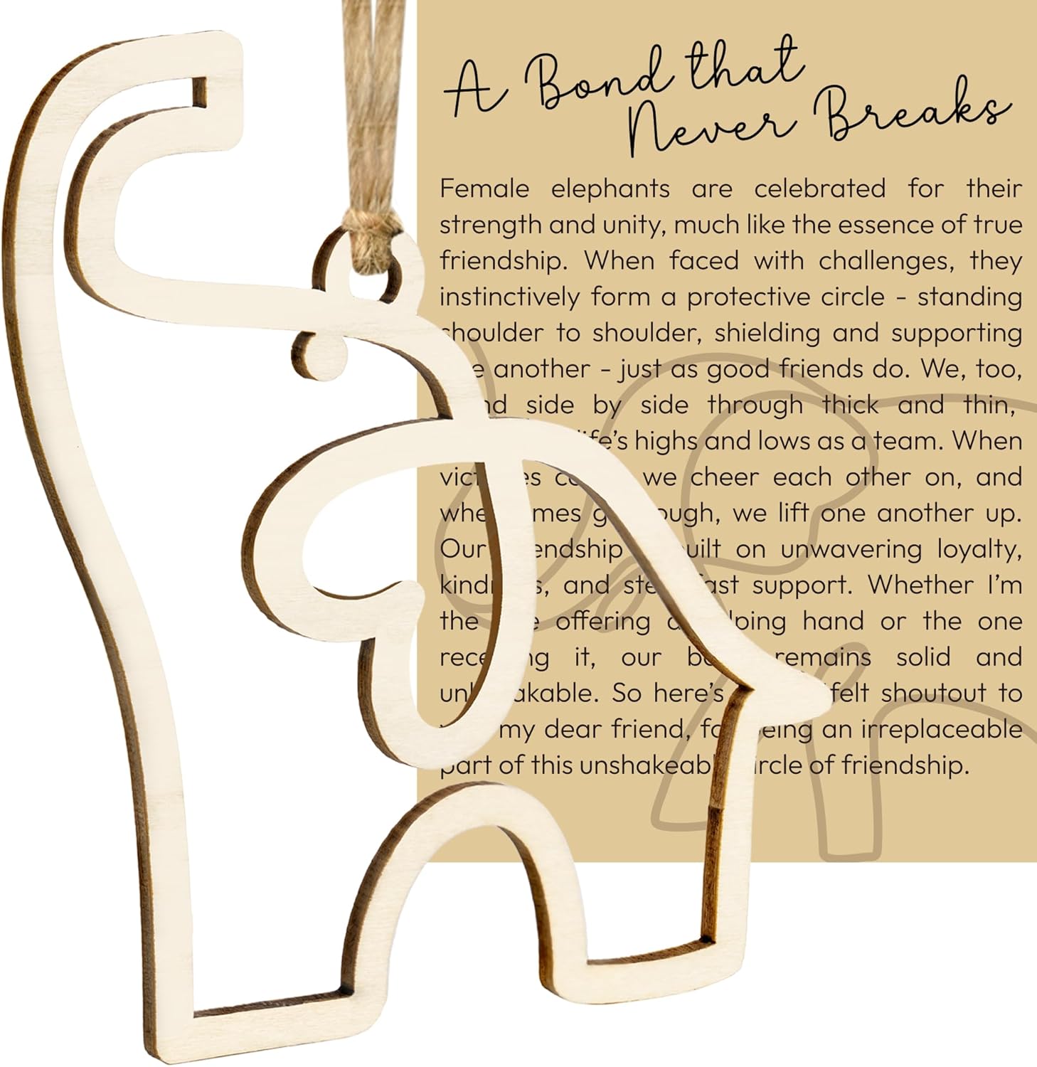 Amazon.com: Friendship Elephant Ornament with Story Card, Sisterhood ...