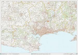 Bournemouth - BH - Postcode Wall Map - Paper : Amazon.co.uk: Stationery ...