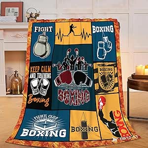 Amazon.com: Boxing Blanket Super Soft Warm Boxing Sports Throw Blanket ...