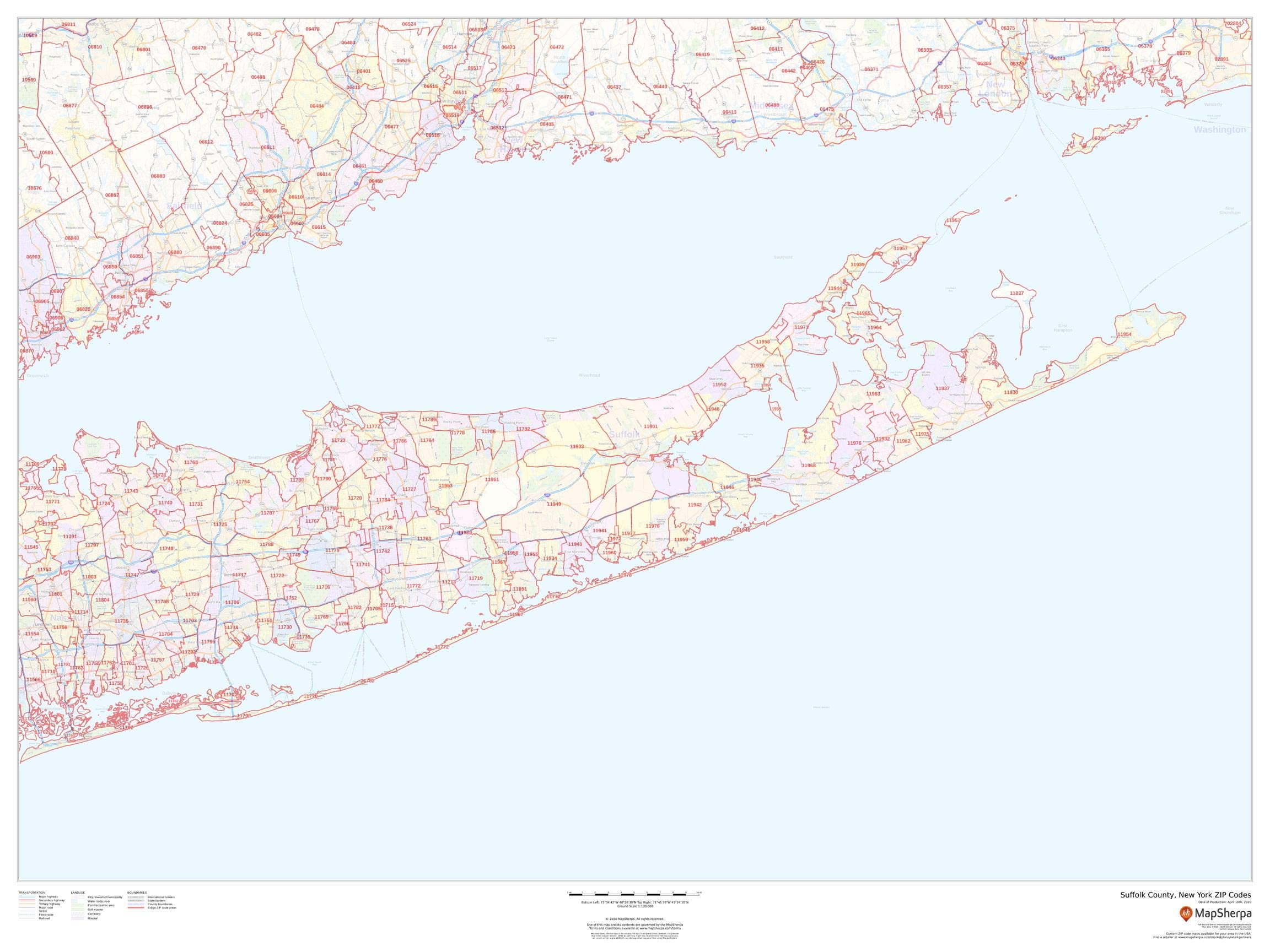 Long Island Zip Code Map