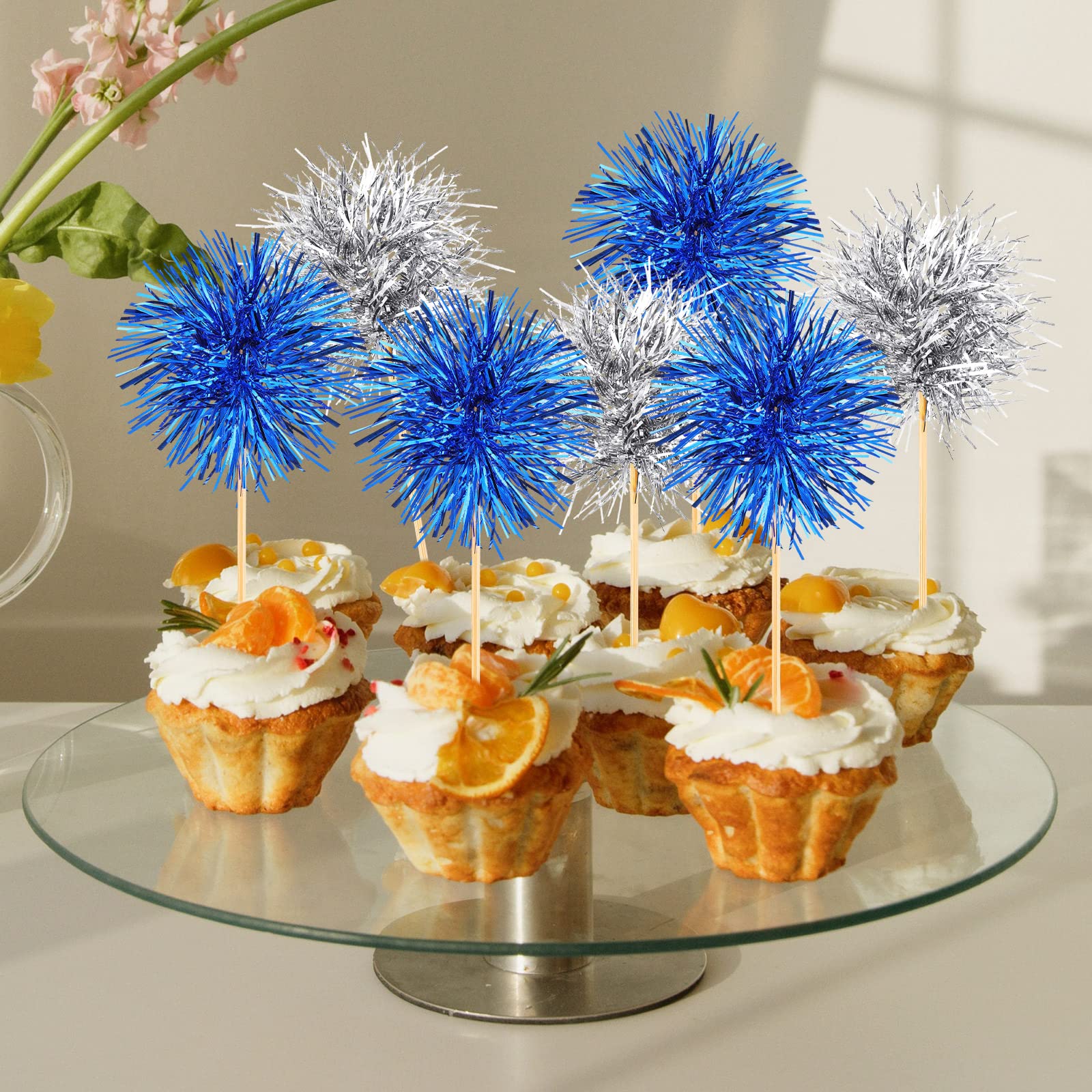 Snapklik.com : Chinco 100 Pcs Foil Firework Cupcake Toppers Sparkle ...
