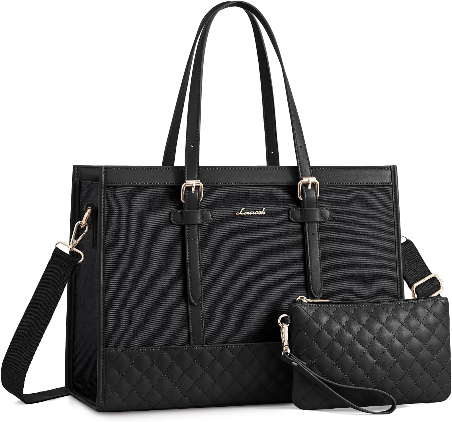 Amazon.com: LOVEVOOK Laptop Bag for Women 17.3 inch Canvas Laptop Tote ...