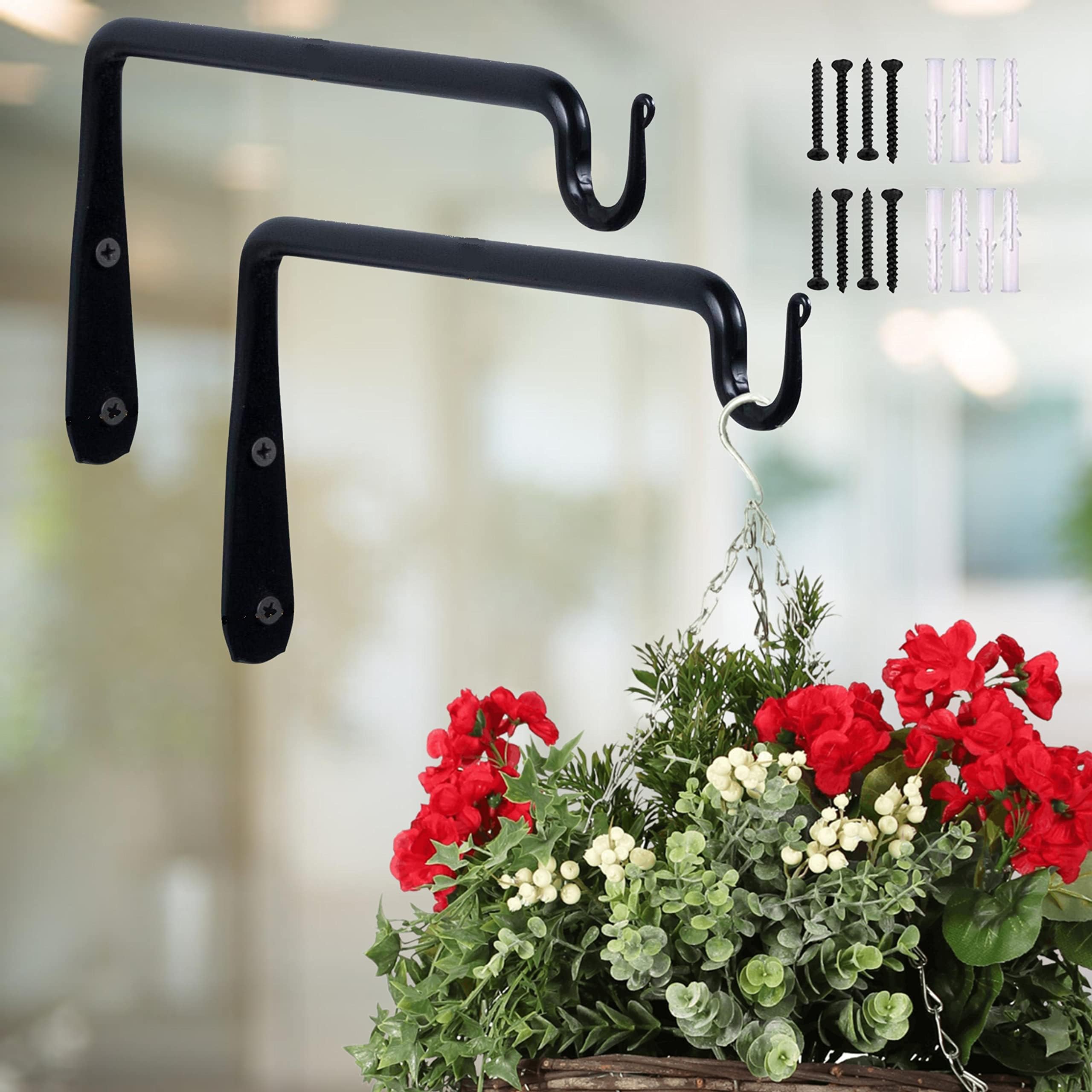 NAYRA Black Color Metal Wall Hanging Brackets for hanging Planters ...