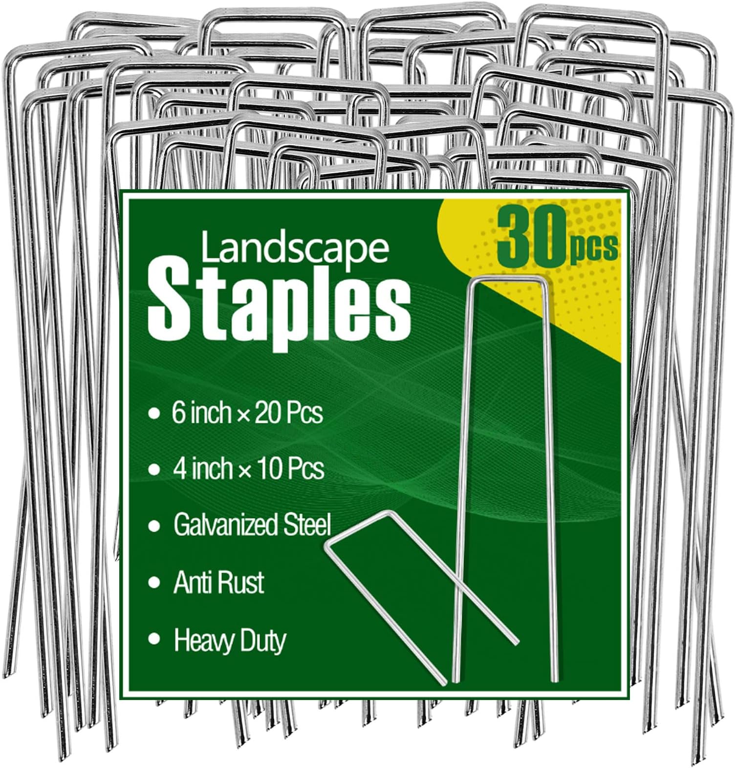 Amazon.com : Yeasing Garden Pegs Pins Ground Stakes Staples Spikes U ...