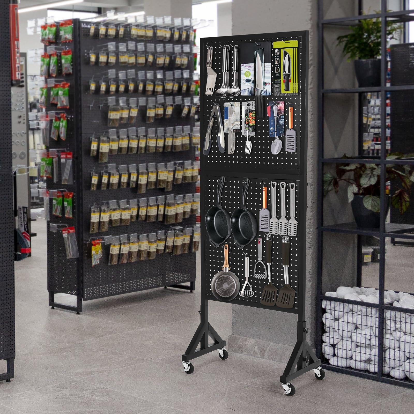 Snapklik.com : Uyoyous Pegboard Display Metal Pegboard Panels Rolling ...