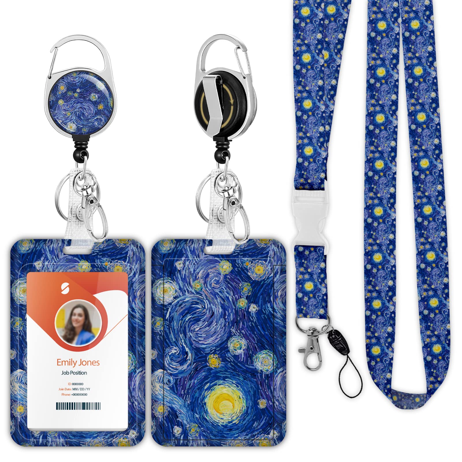 ID Badge Holder with Lanyard,Retractable ID Badge Card Holders ...