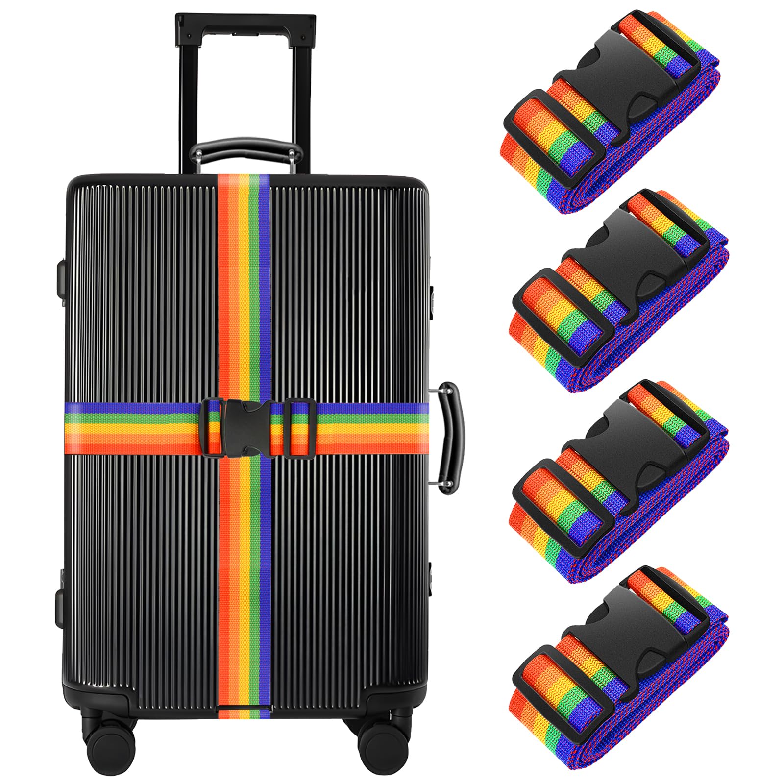 BILIONE 4 Pcs Luggage Straps for Suitcases Strap Suitcase Belts，Heavy ...