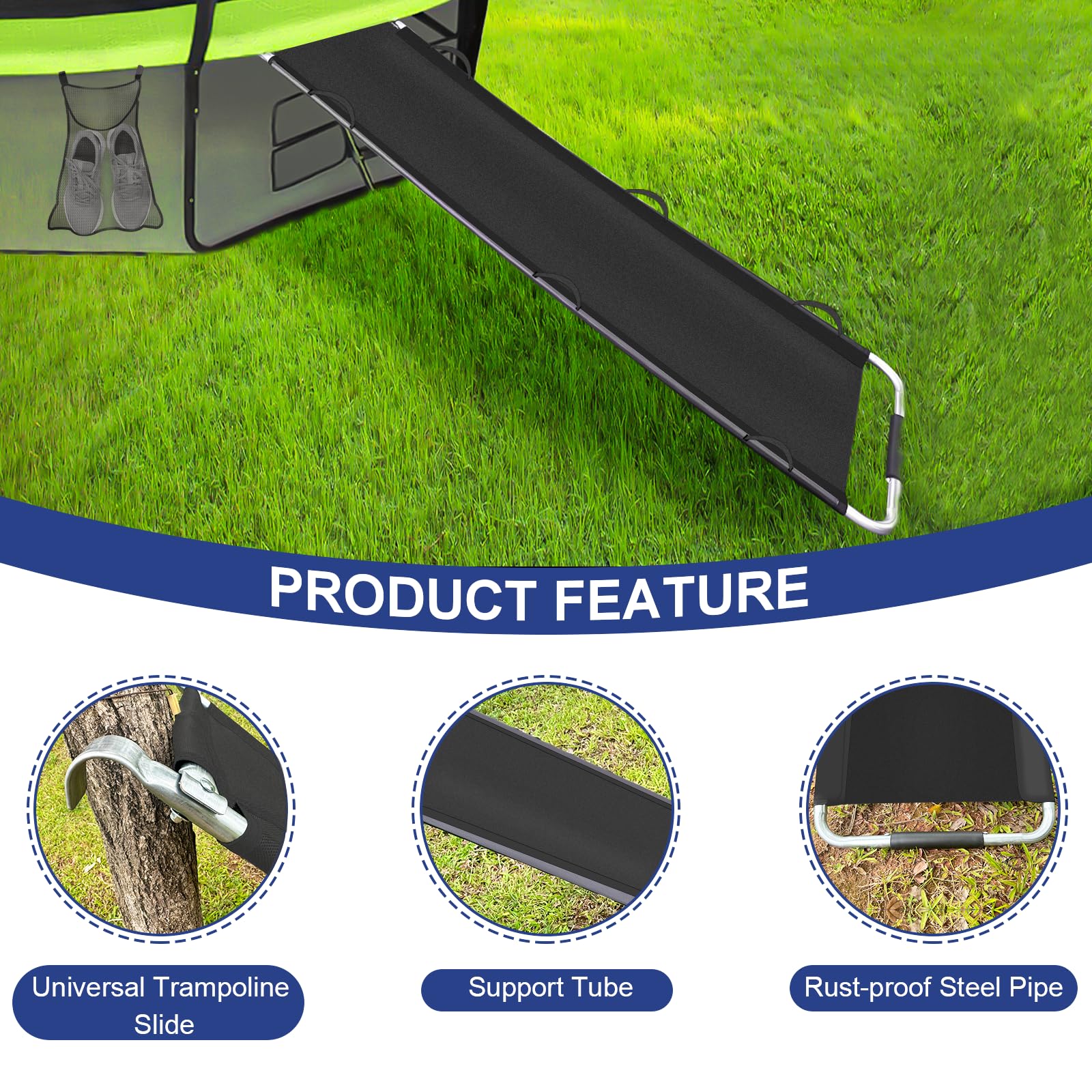 Trampoline Slide, Universal Ladder for Kids Climb Up & Slide Down ...