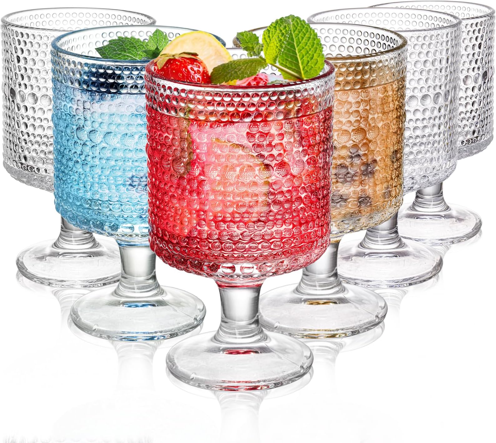 Amazon.com | GLASSIQUE CADEAU Vintage Art Deco Ribbed Goblet Cocktail ...