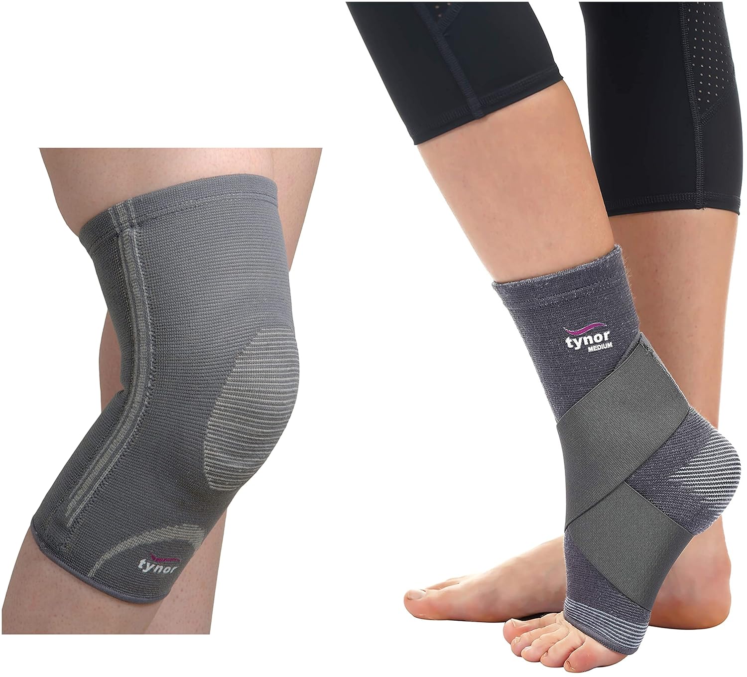 Buy TYNOR Silicone Knee Cap with Patellar Ring, Grey, XL, 1 Unit Ankle ...