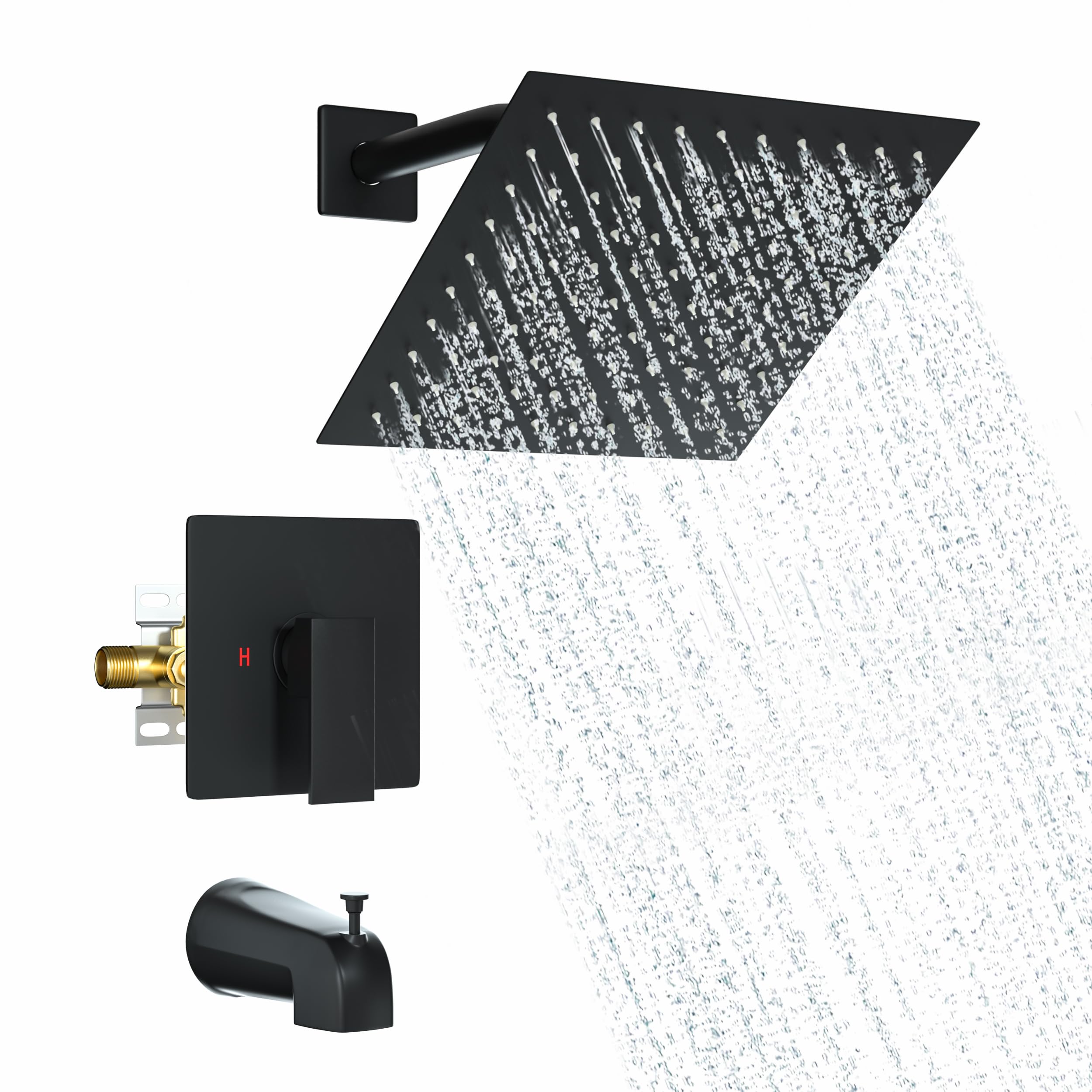 Modern Shower Faucet Set,8-Inch High Pressure Rainfall Shower Head ...