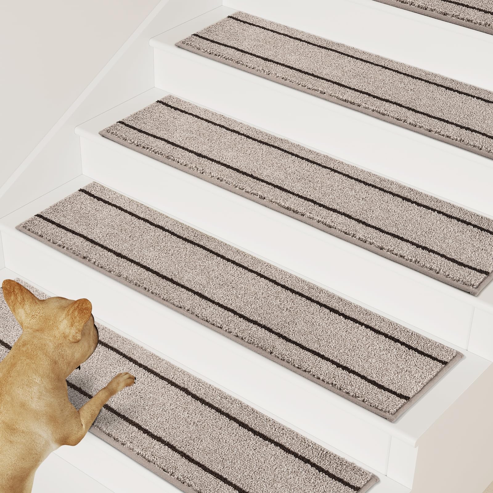 Snapklik.com : Peel & Stick Self-Adhesive Carpet Stair Treads 8"x30", 7 ...