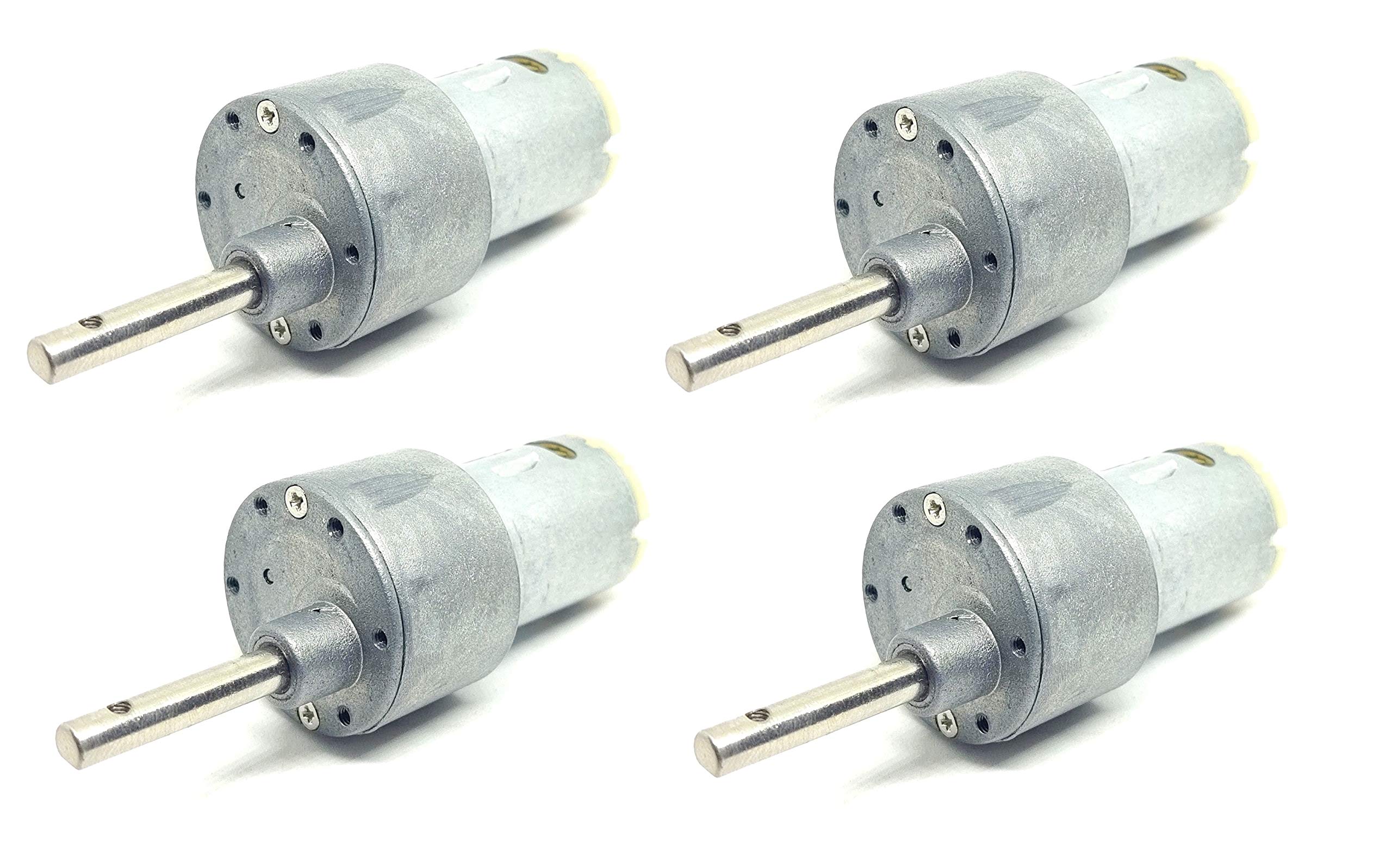 Invento 4pcs 12v 10 Kg-cm 1000 RPM DC Side Shaft High Torque Geared ...