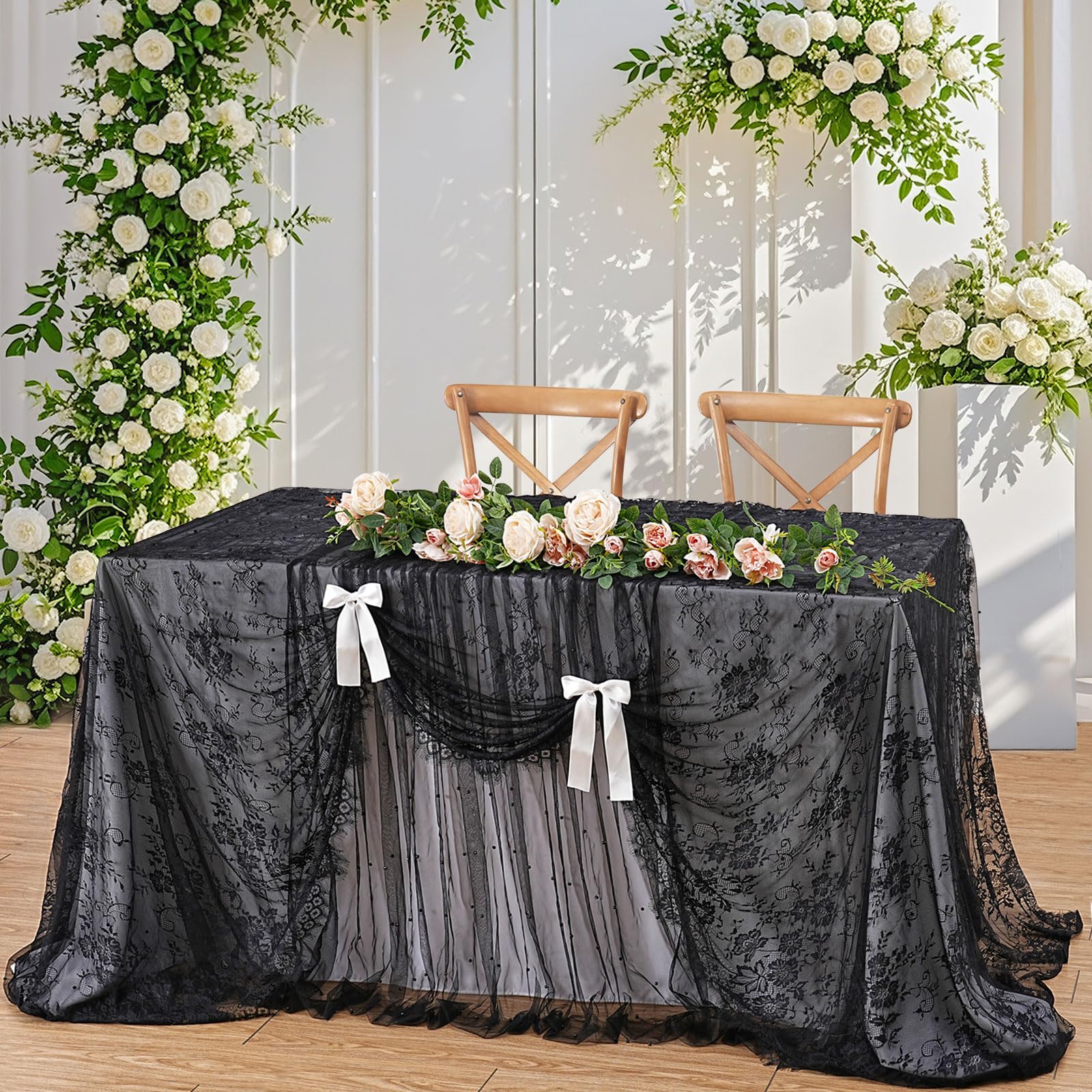 Black Lace Wedding Table Decorations