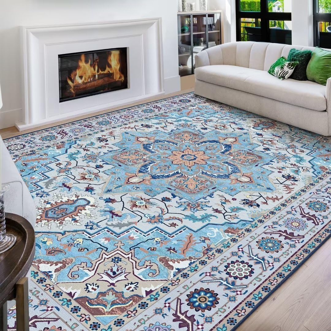 Home Looks Navy Rugs for Living Room 120 x 170 Rectangular Indoor Rugs ...