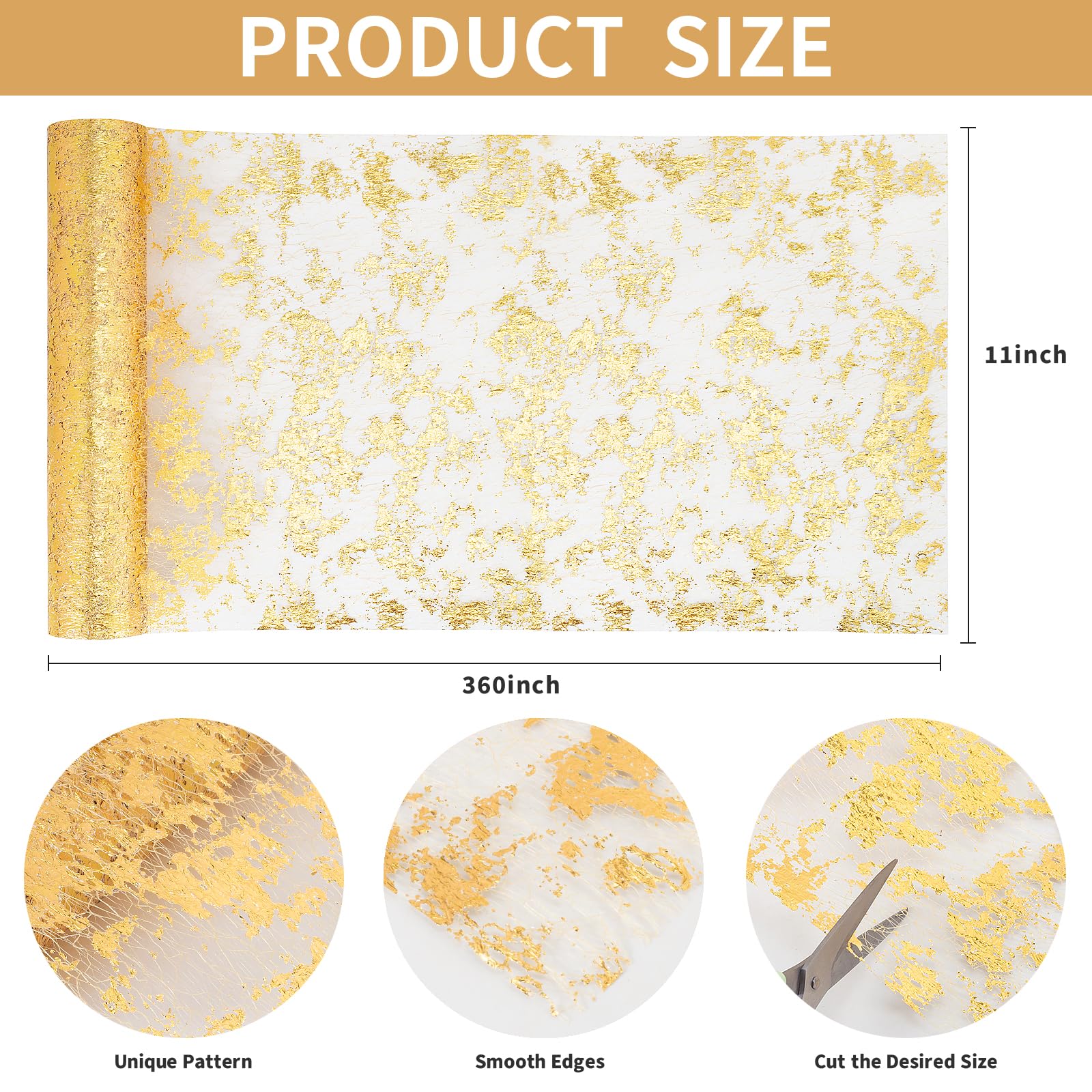 Snapklik.com : Gold Table Runner 11" X 360", Plentiful Sequin Glitter ...