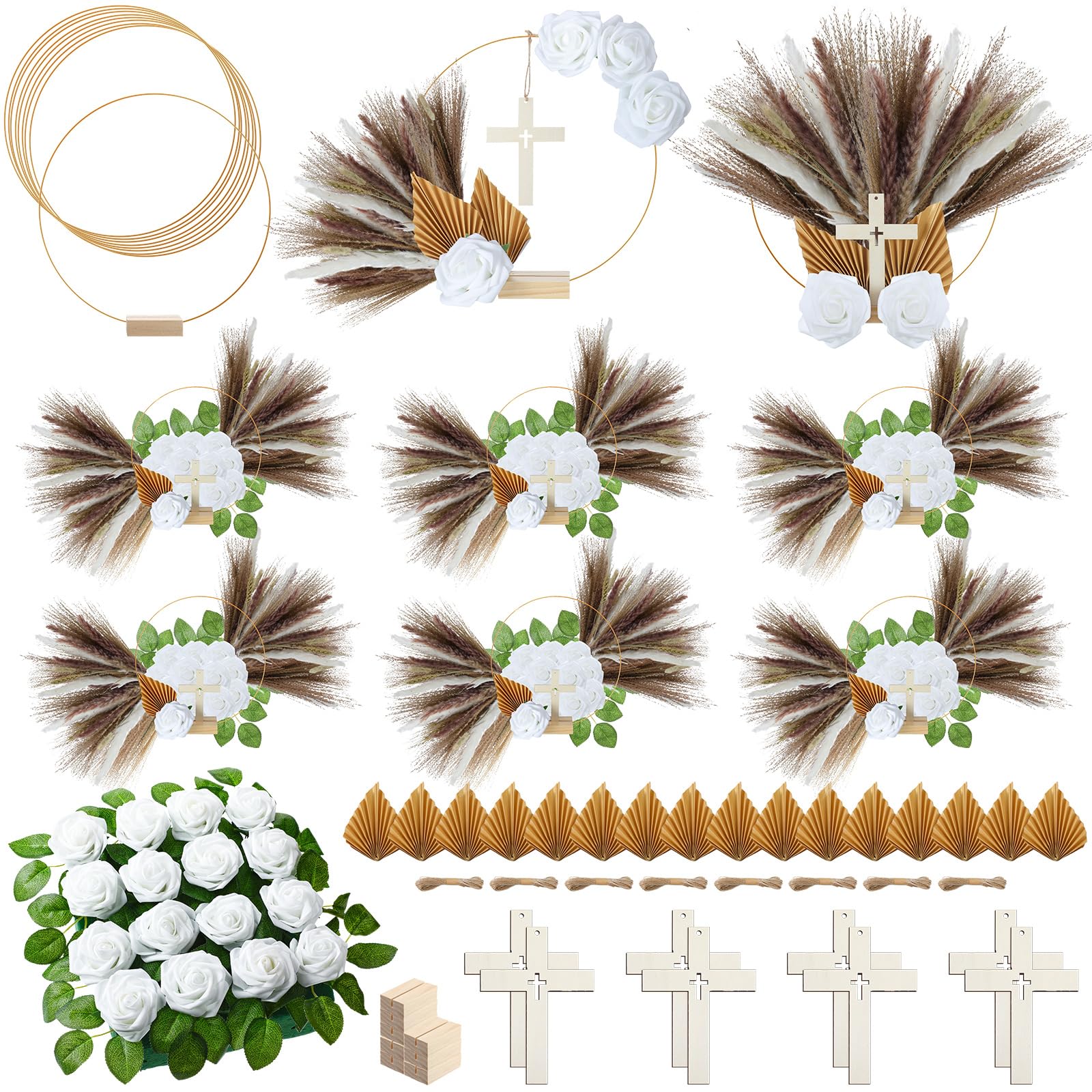 Amazon.com: 122 Pcs First Communion Baptism Table Centerpieces 8 Metal ...