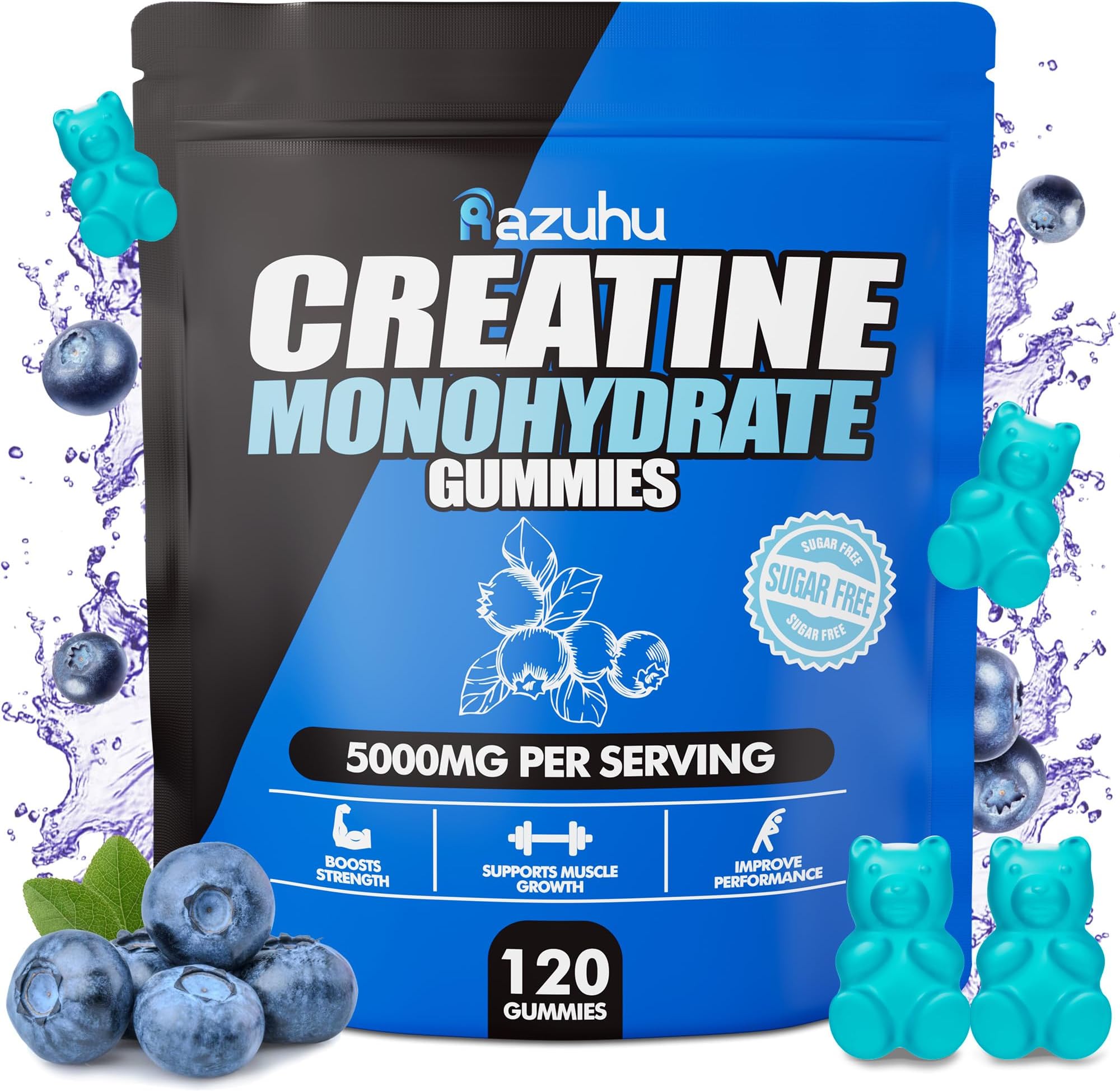 Amazon.com: Creatine Monohydrate Gummies - Made in USA, 5g Potency ...