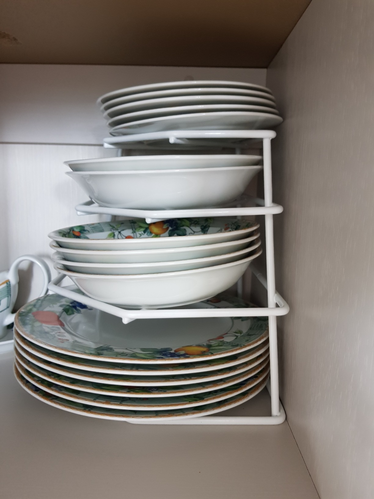 Home Treats Corner Plate Rack for Kitchen Cupboards | White Plate ...