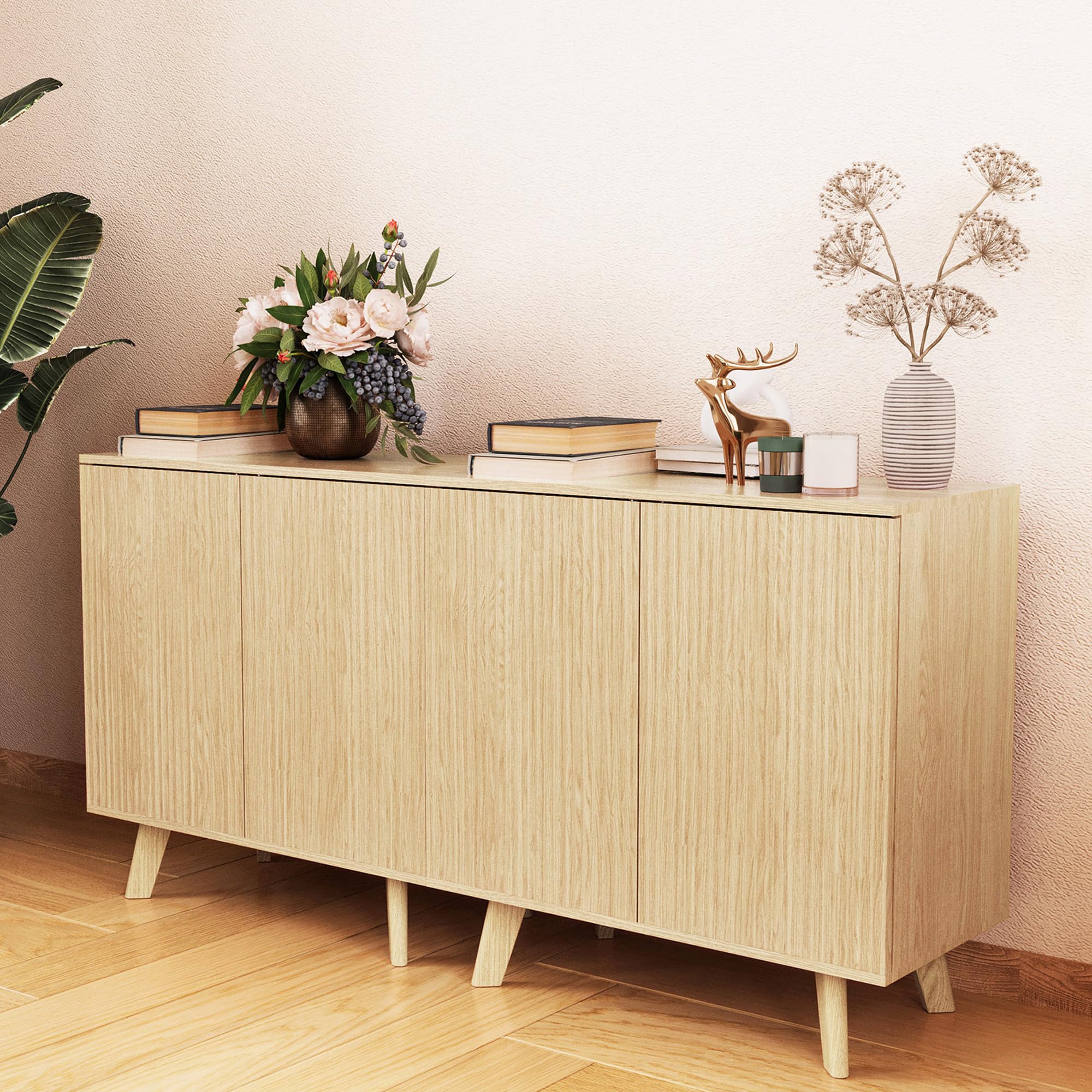 wirrytor Modern Sideboard Buffet Cabinet Console Table, Accent Storage ...