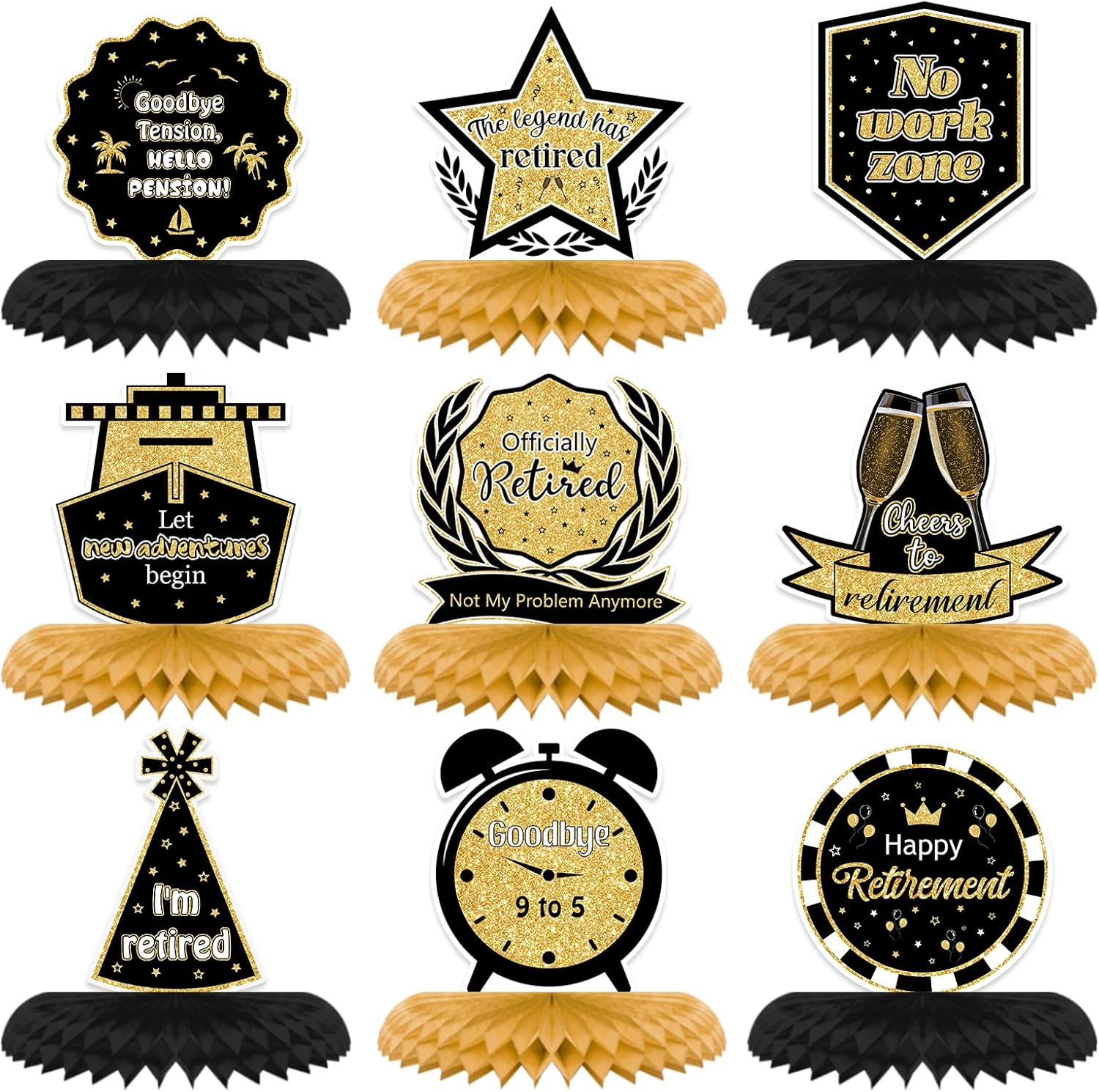 Amazon.com: 9PCS Retirement Table Centerpieces Retirement Party ...