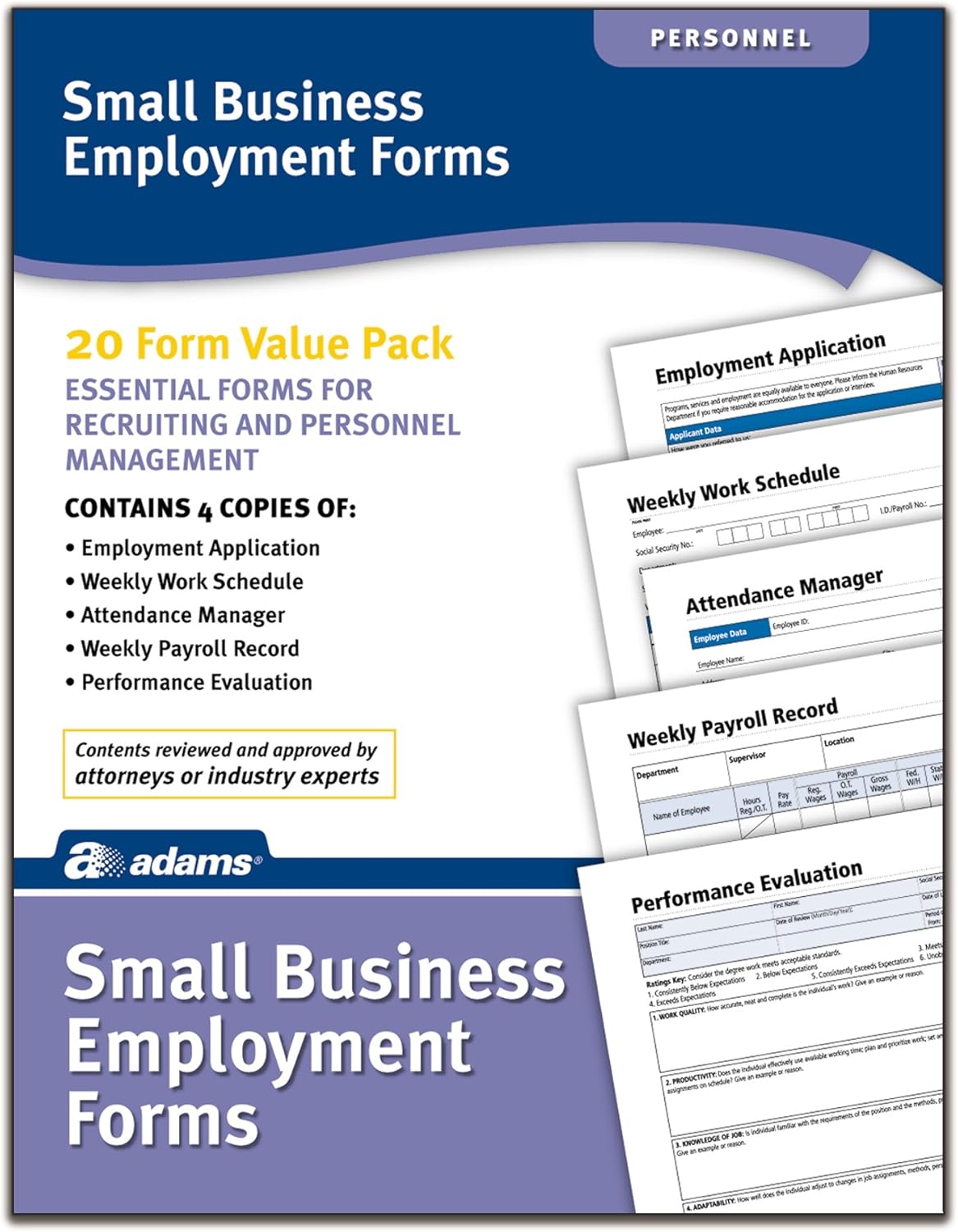 Amazon.com : Adams Small Business Employment Forms, 4 Each of 5 ...
