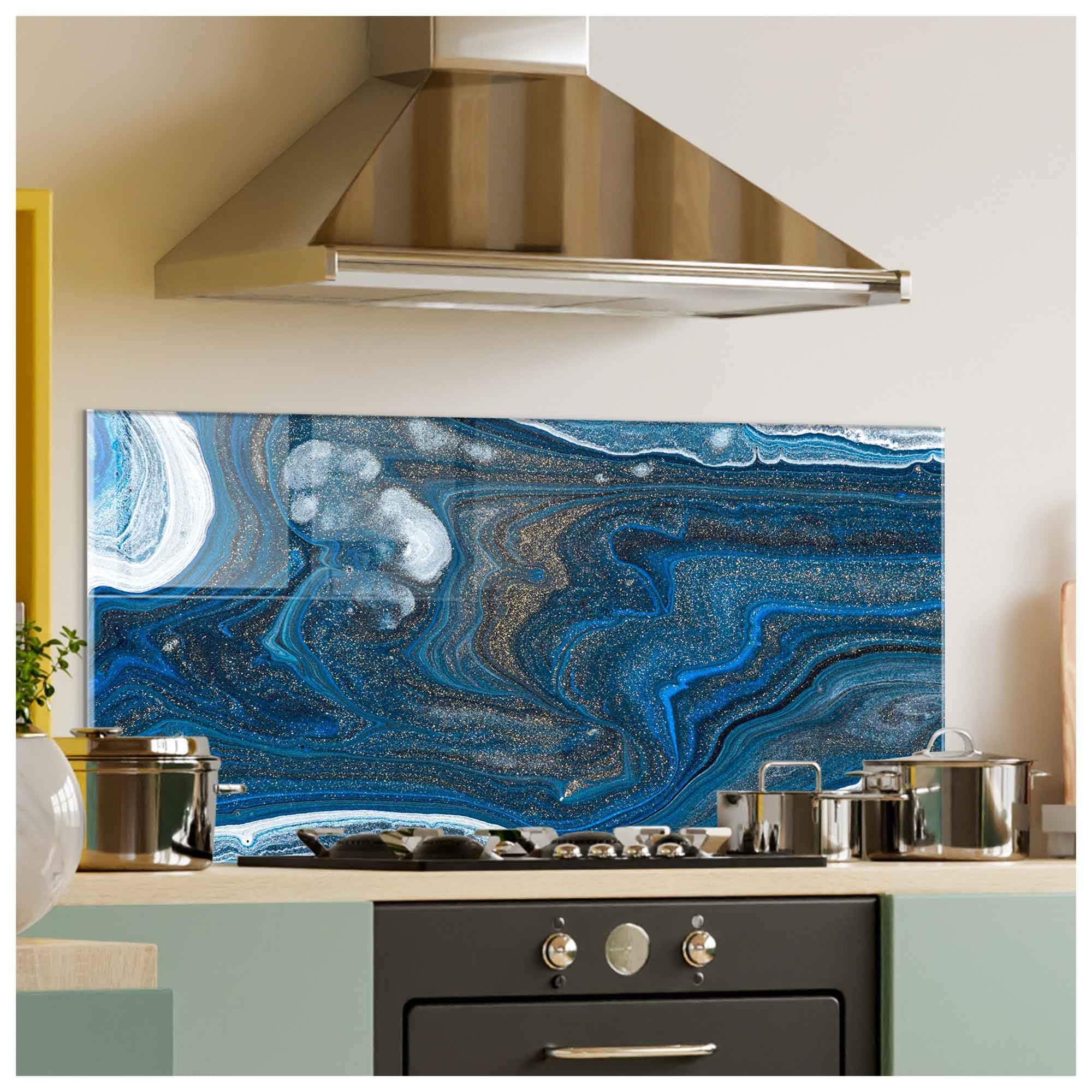 Tempered Glass Kitchen Backsplash, Stove Back Top Cover, Splashback ...